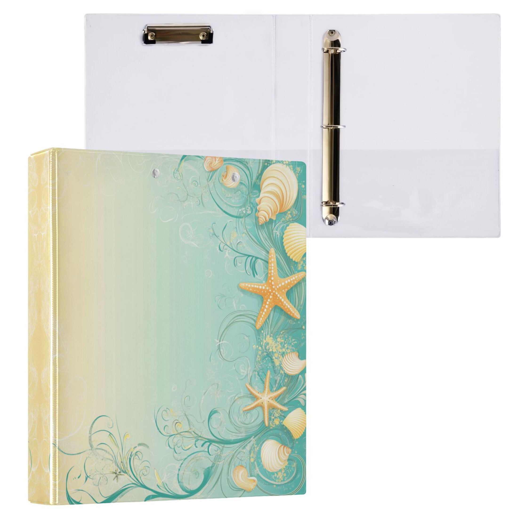 Starfish and Shells 3 Ring Hardcover Binders 1.5in Round Rings for ...