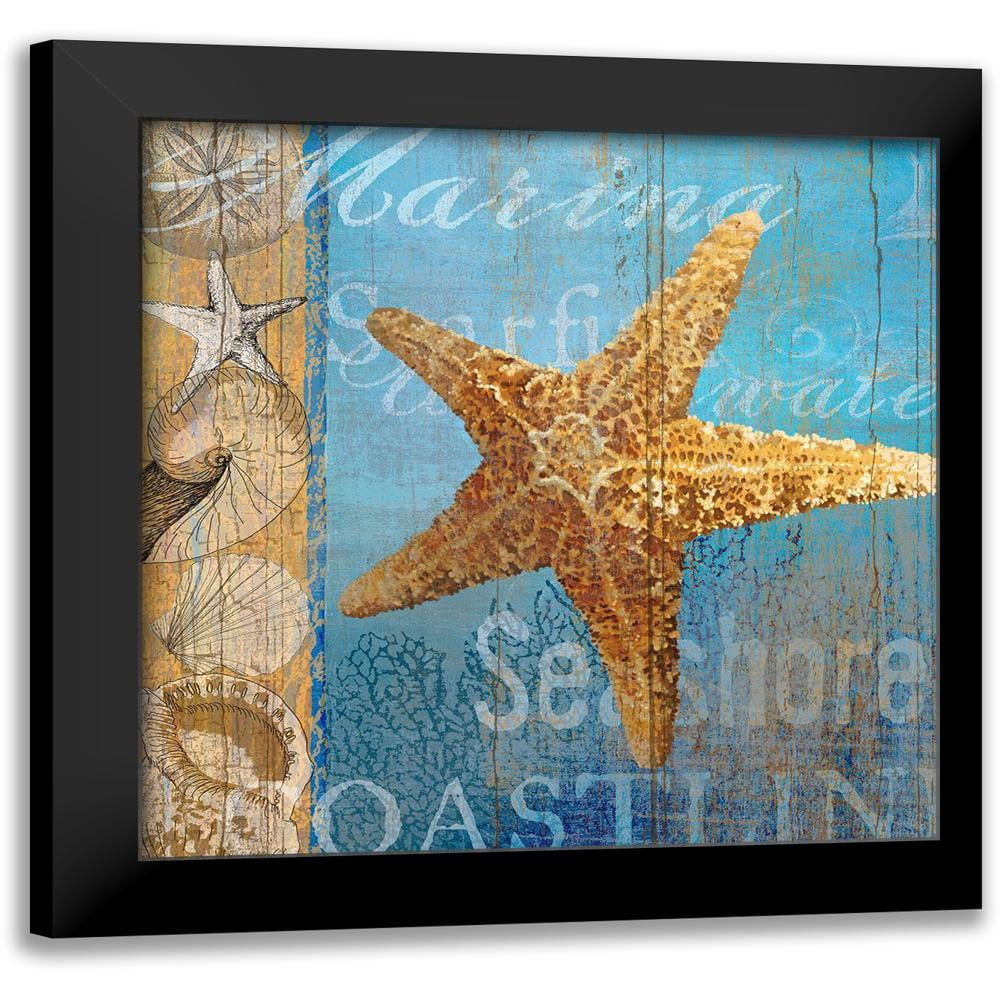 Starfish and sea 15x15 Black Modern Framed Museum Art Print Titled ...