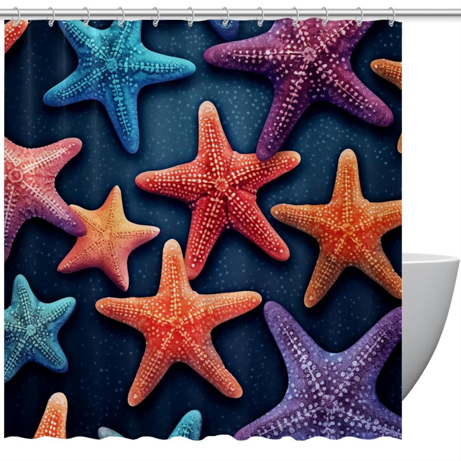 Starfish in the Ocean Shower Curtain Set with Hooks,Home Bathroom ...