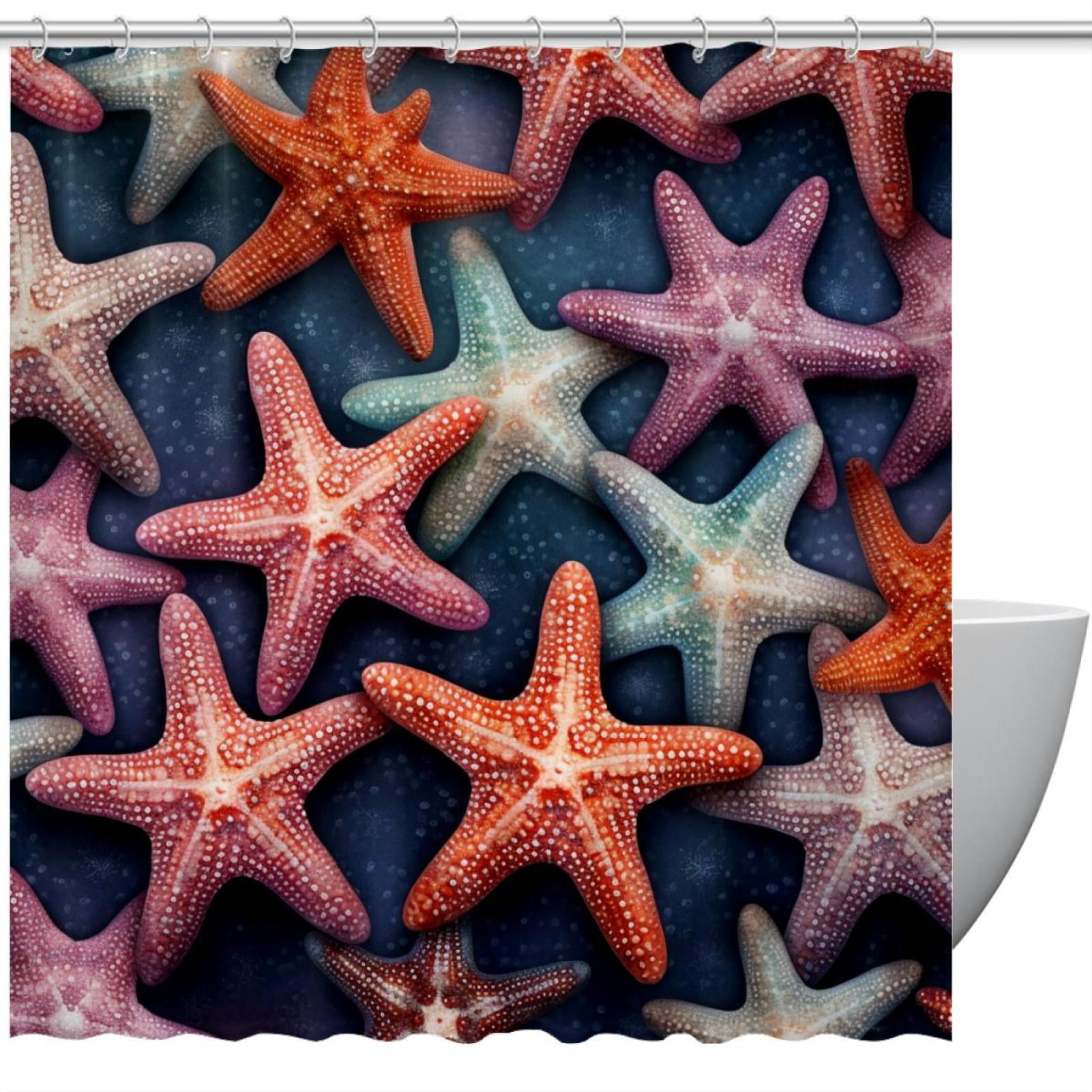 Starfish in the Ocean Shower Curtain Set with Hooks,Home Bathroom ...