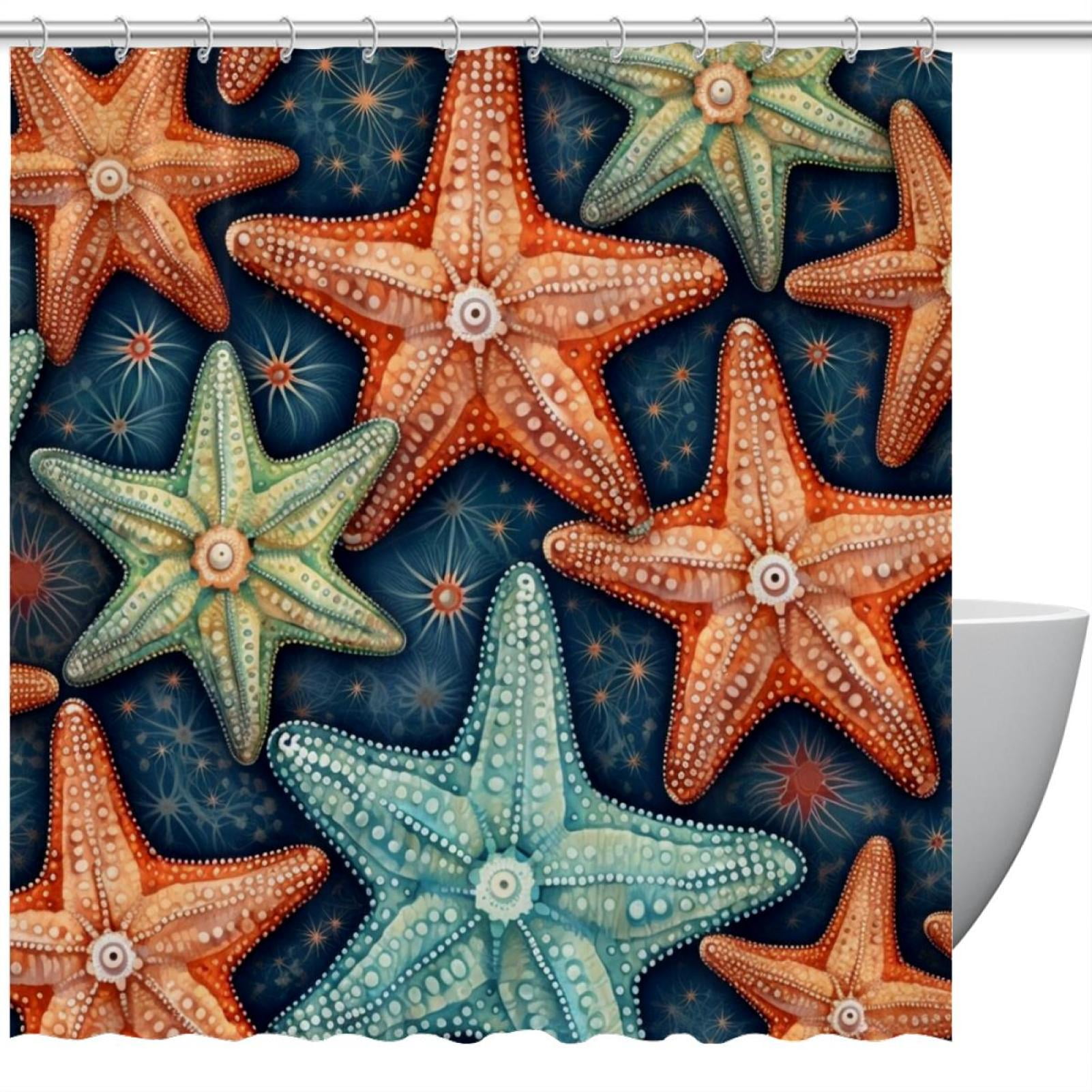 Starfish in the Ocean Shower Curtain for Bathroom, Waterproof and ...