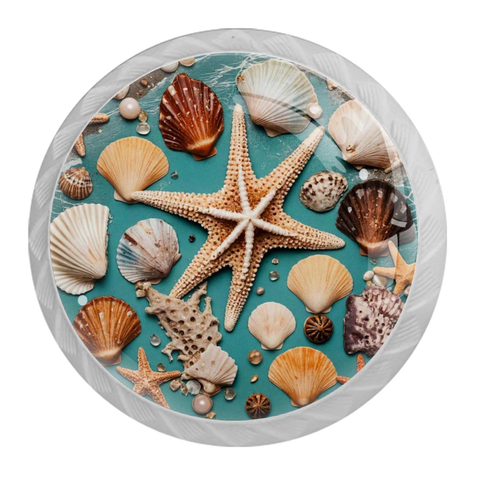 Starfishes Seashells Custom Drawer Knobs - Transparent Cabinet Knobs ...