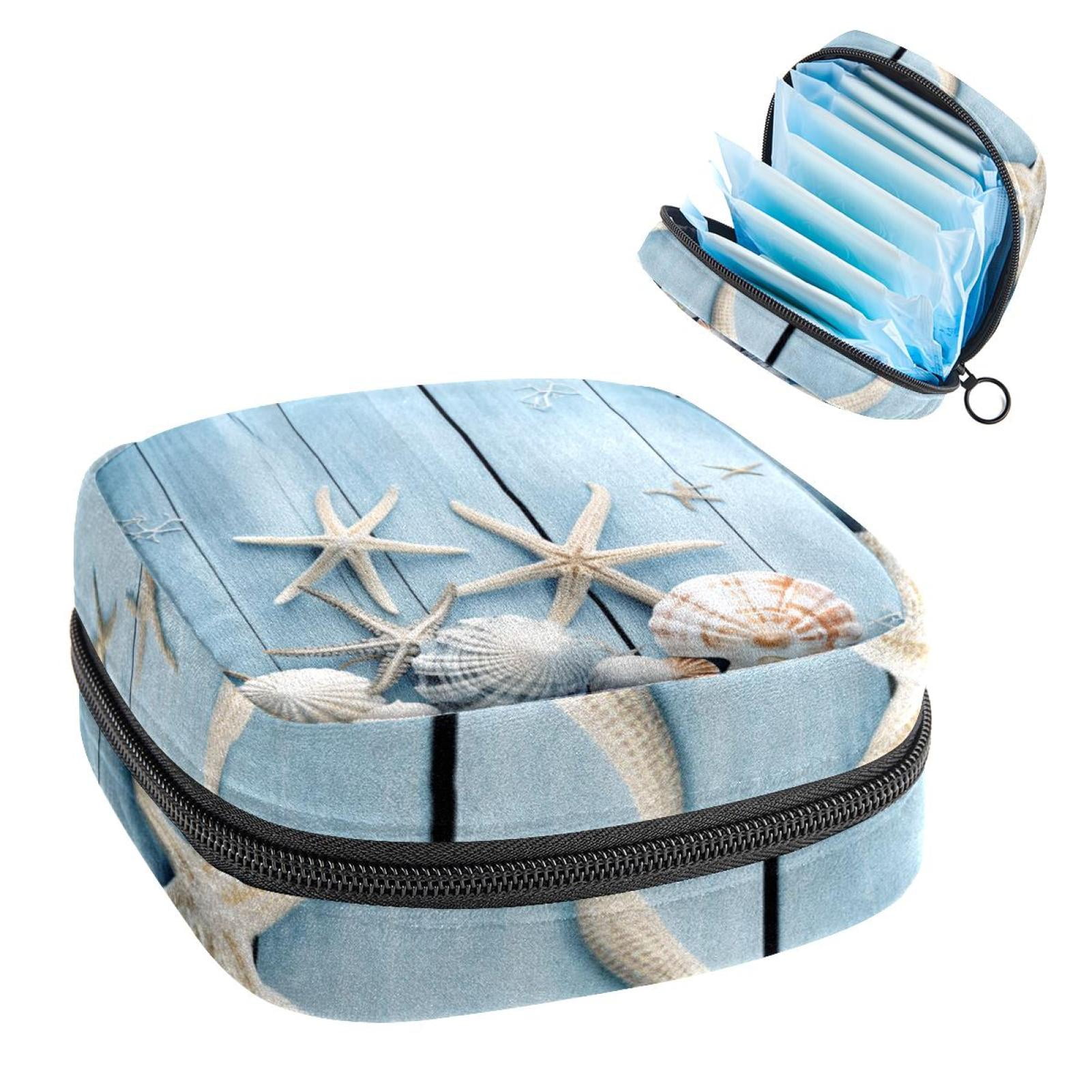 Starfishes Seashells Sanitary Napkin Storage Bag Feminine Menstrual Cup ...