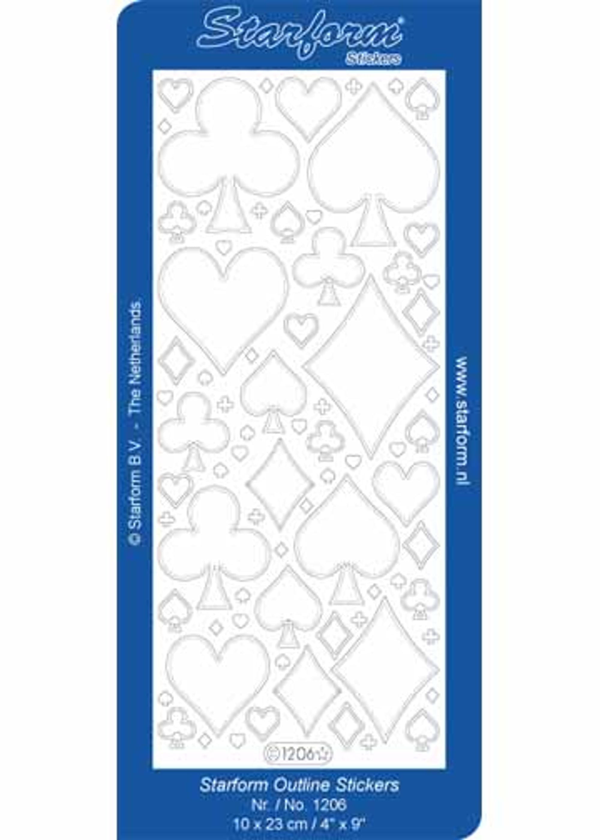 Starform Deco Stickers - Playing Card Shapes - Transparent Glitter ...