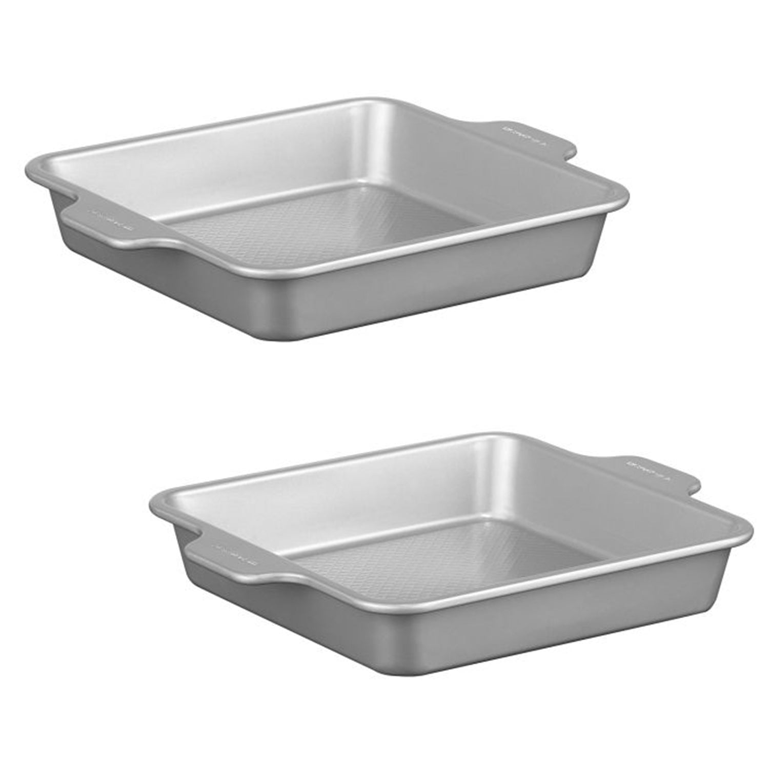 Starfrit - Set of 2 The Rock Wave Square Baking Pans, 9" Width, Carbon ...