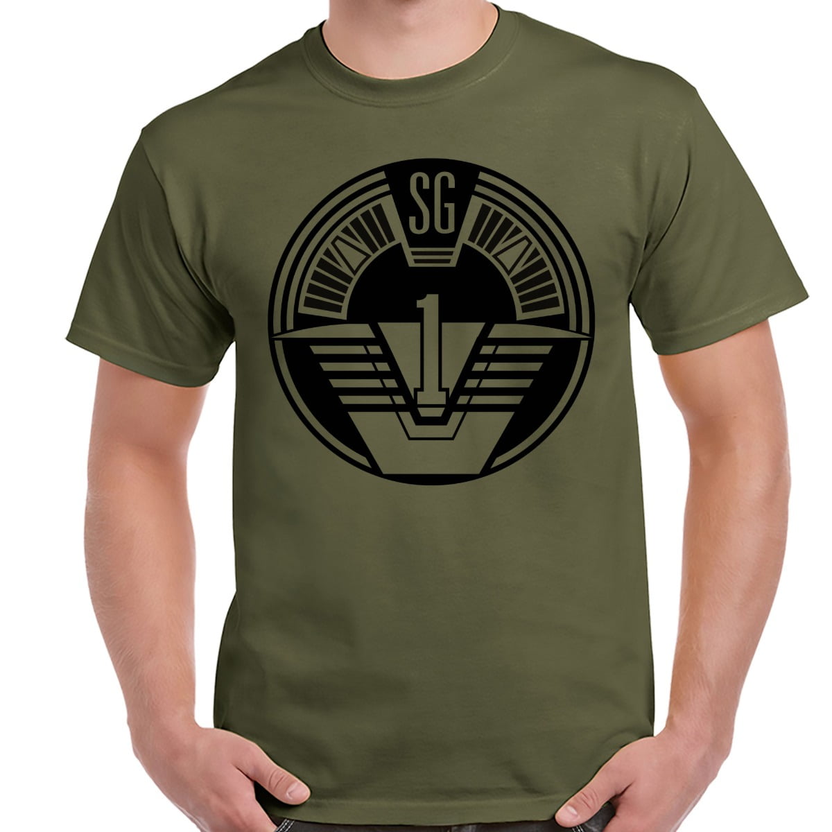 Stargate SG-1 Logo Military Green Adult Shirt-Large - Walmart.com