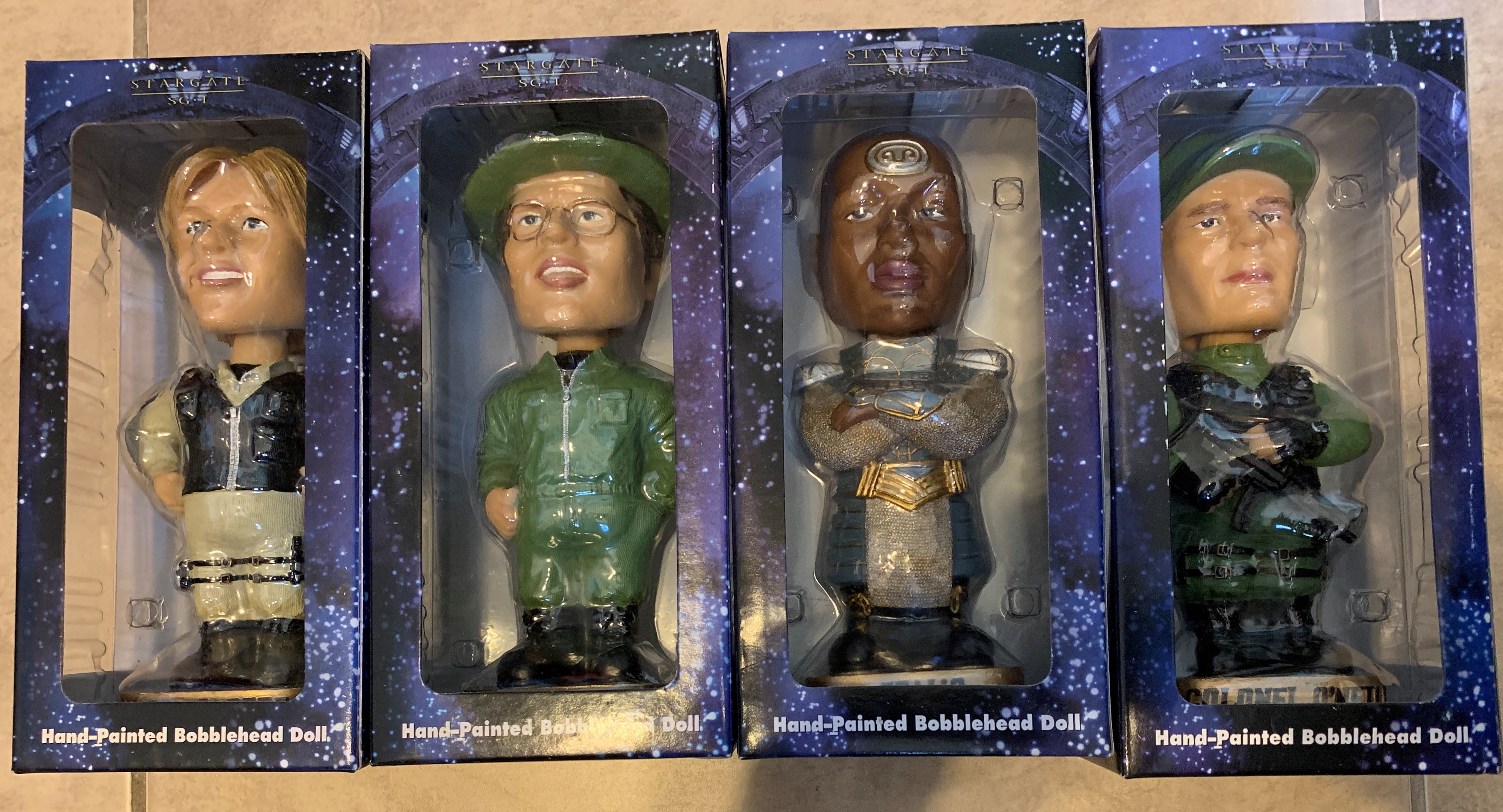 Stargate SG-1 hand painted bobblehead doll Complete Set of 4 NEW in box ...