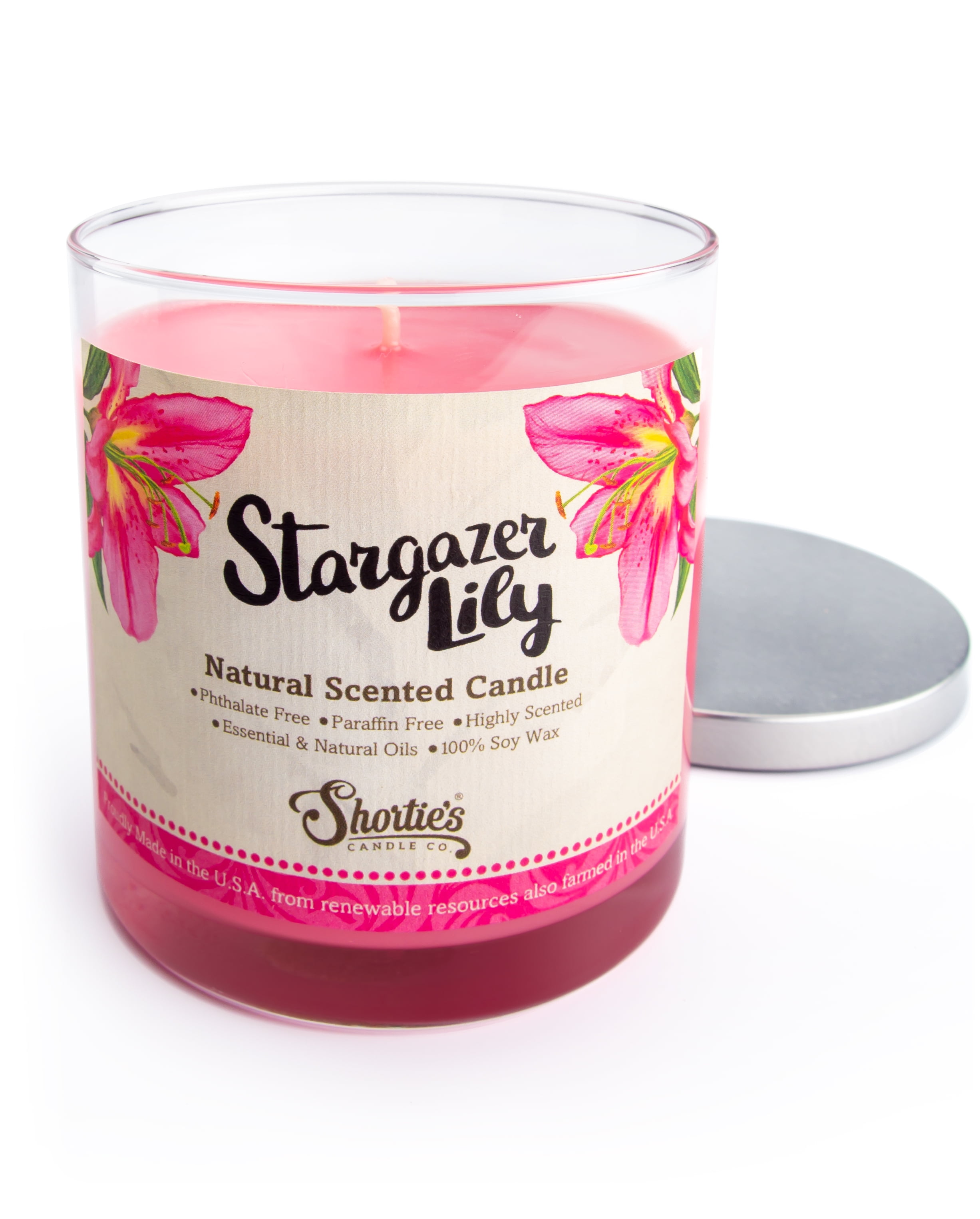 Stargazer Lily Soy Candle, Essential Oils, Clean Burning, Vegan, 50 ...