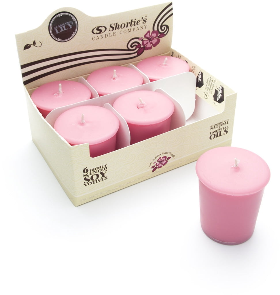 Stargazer Lily Soy Votive Candles - 6 Pink Refills - Scented with ...