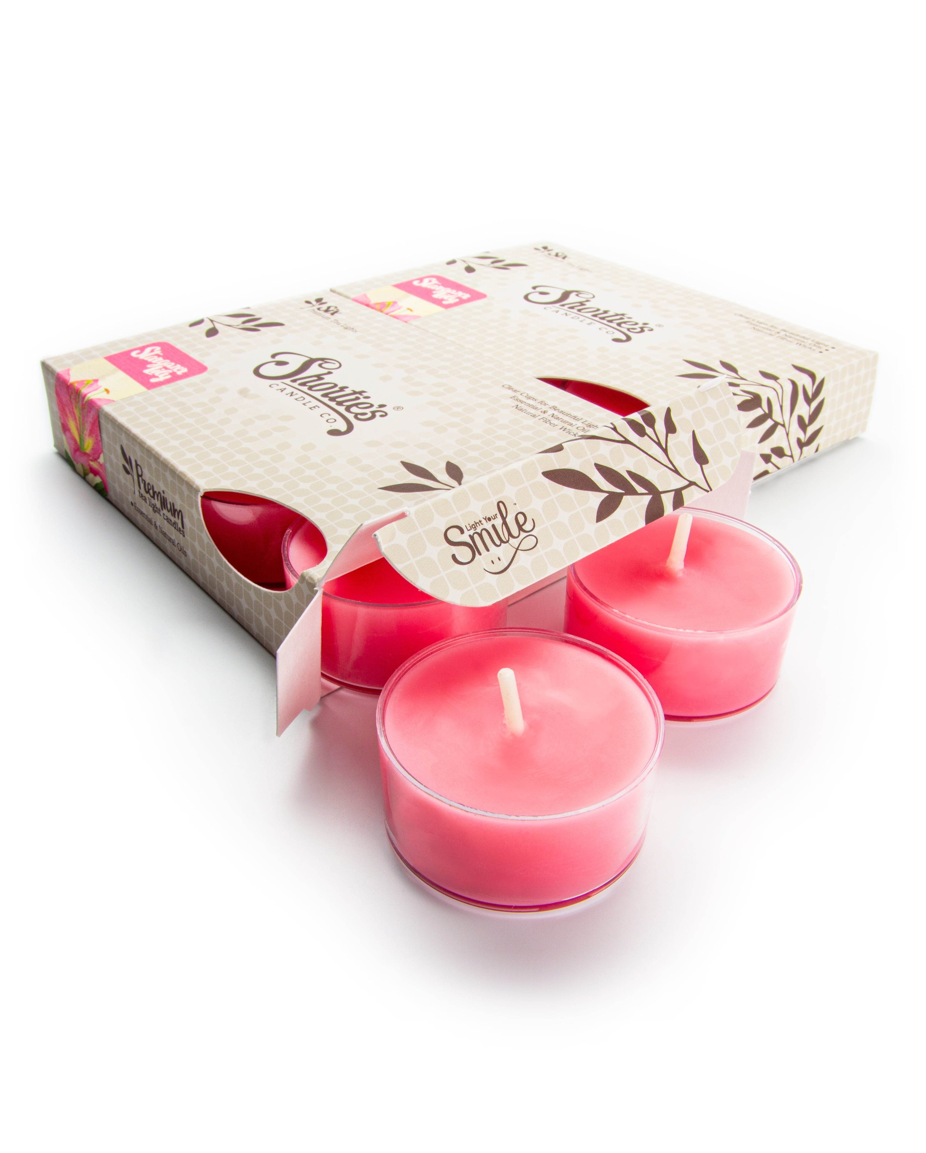Stargazer Lily Tealight Candles Multi Pack - 12 Pink Premium Scented ...