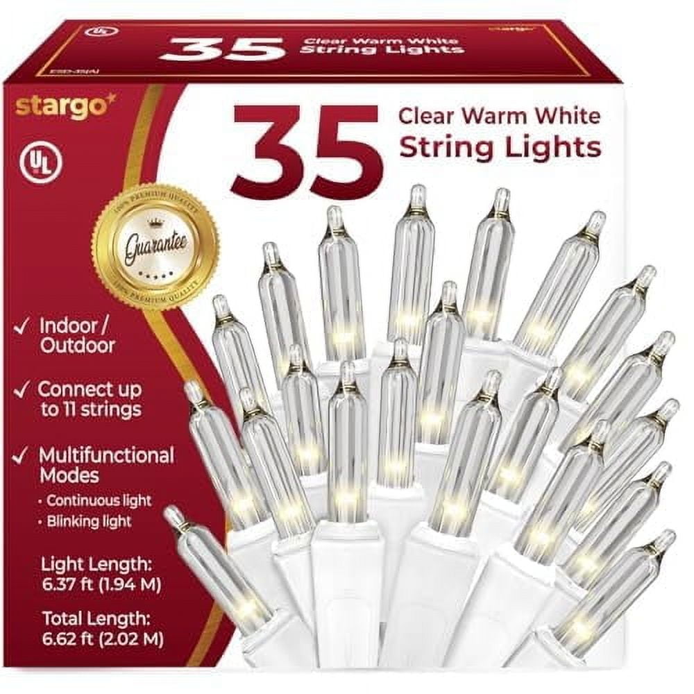 35 Incandescent String Lights White Wire (White Bulbs) - Walmart.com