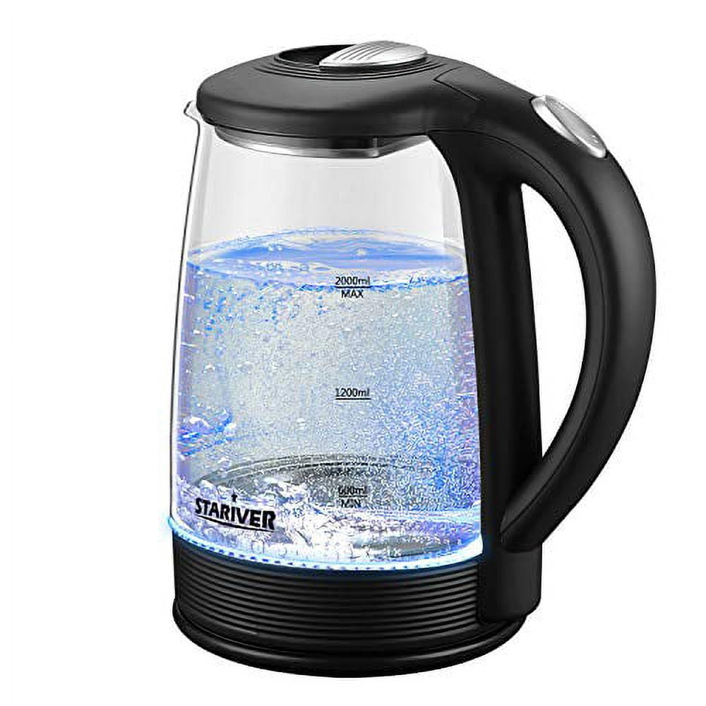Stariver Electric Kitchen Appliance: 2L Black Glass Tea Kettle ...