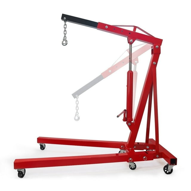 Stark 2-Ton Foldable Engine Hoist Stand, Red - Cherry Picker Ship Crane ...