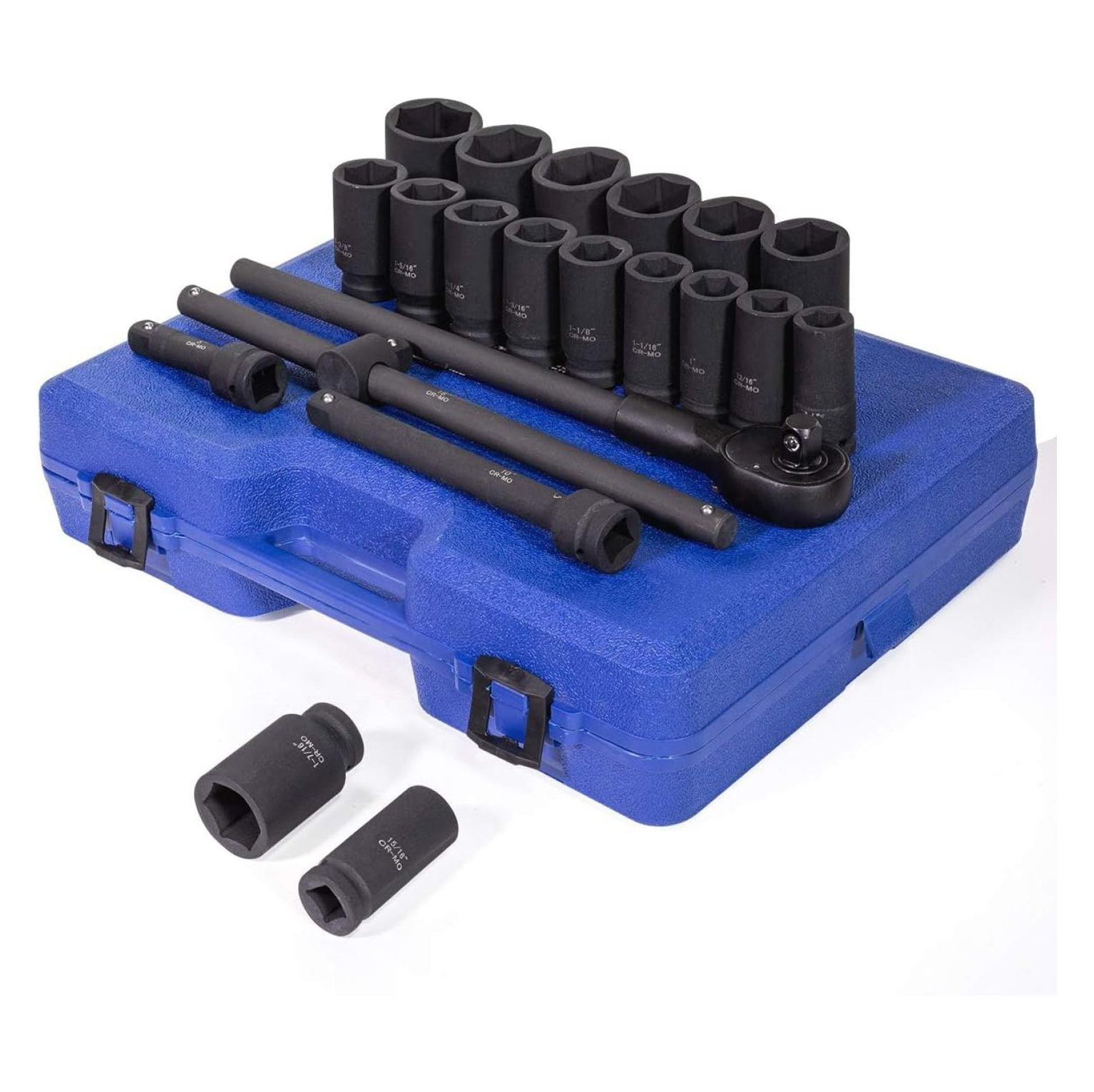 Stark 3/4 Inch Drive Deep Impact Socket Set Cr-Mo Steel SAE Socket 22 ...