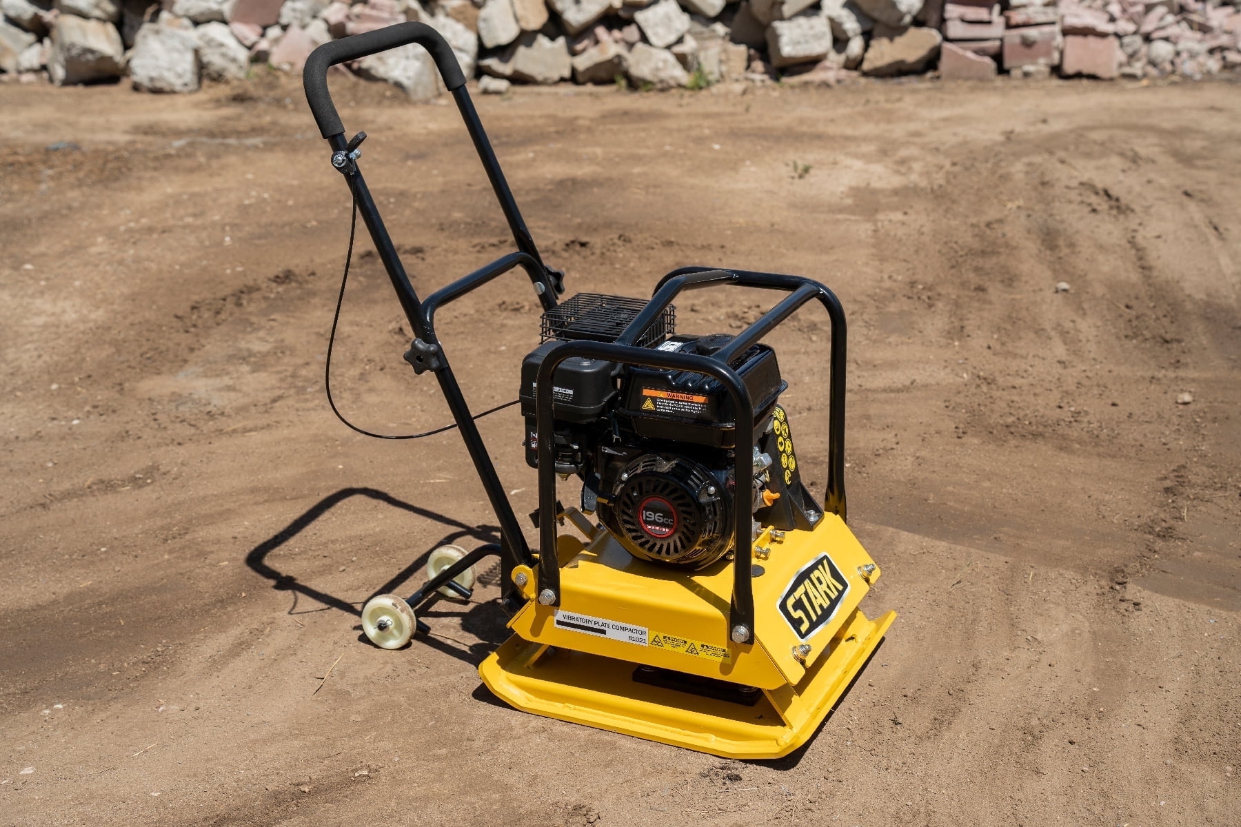 Stark 6.5hp, 196cc EPA Engine, Walk-Behind Vibration Plate Compactor ...