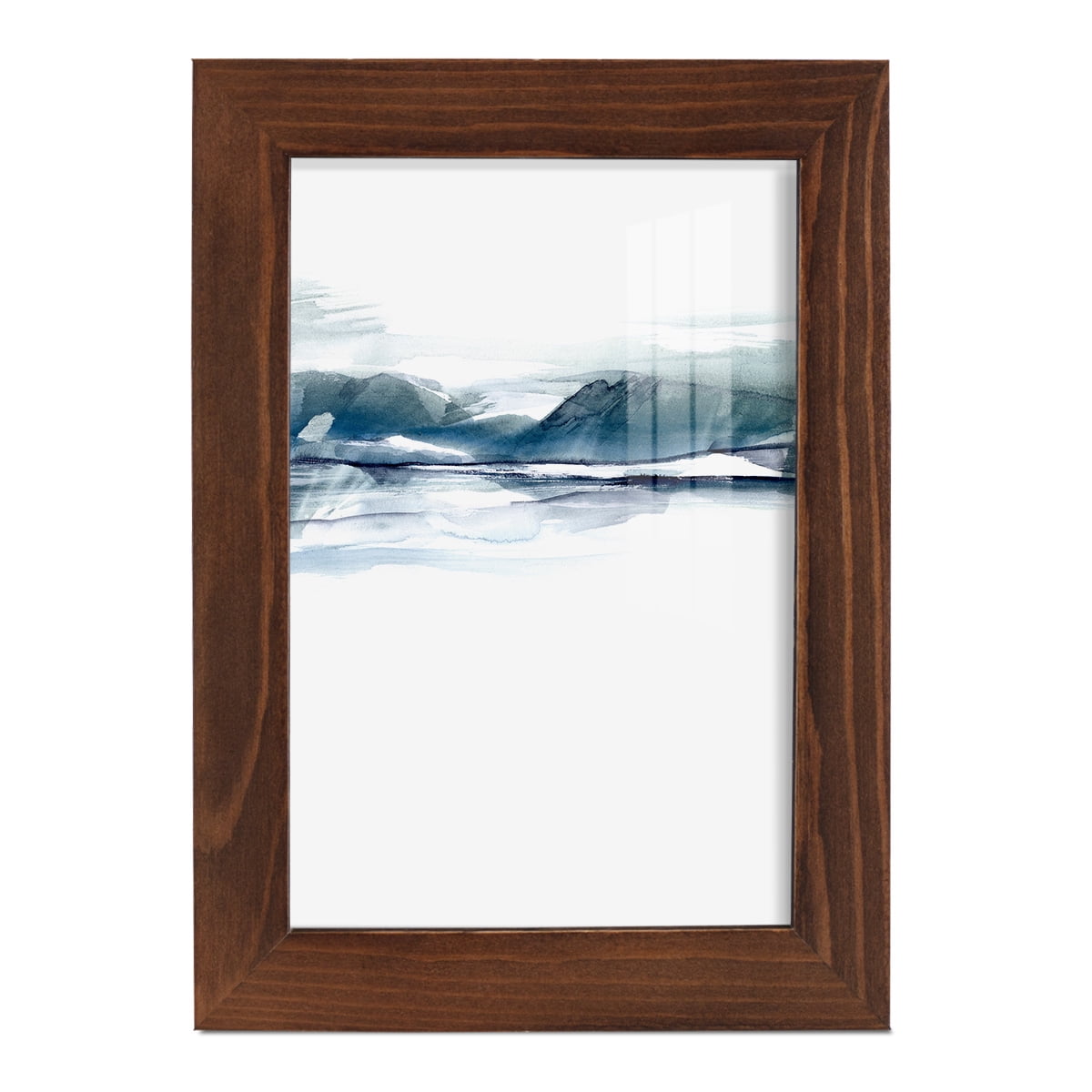 Stark Horizon I - Framed Print w/glass - Chestnut - Walmart.com