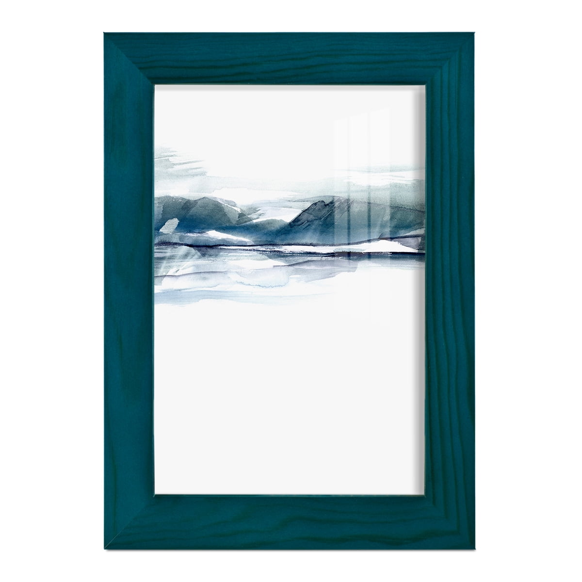 Stark Horizon I - Framed Print w/glass - Ocean Blue - Walmart.com