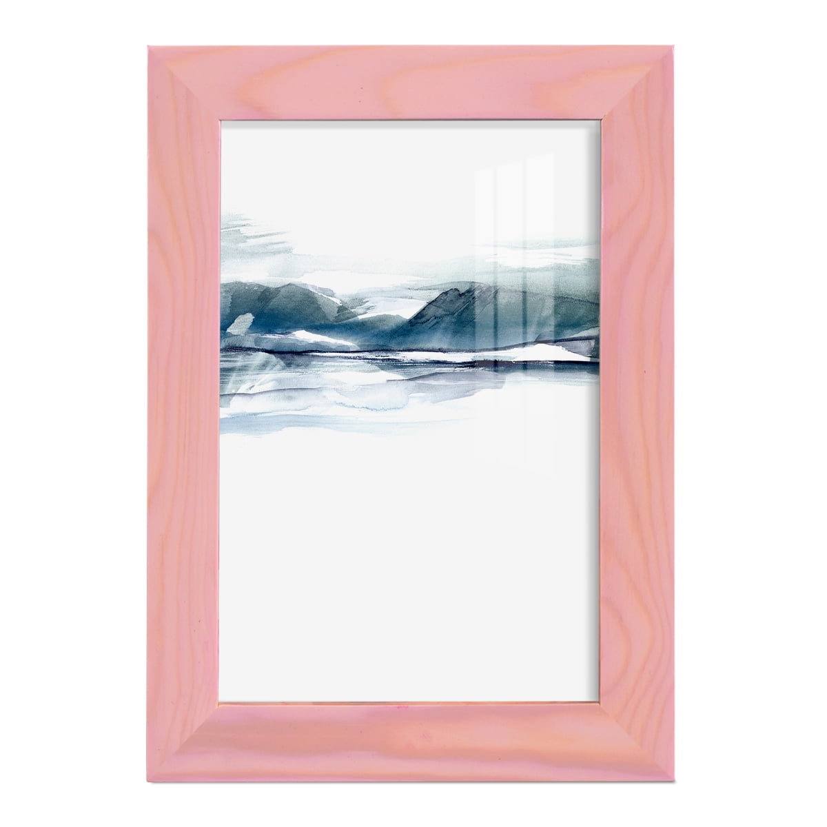 Stark Horizon I - Framed Print w/glass - Sunset Pink - Walmart.com