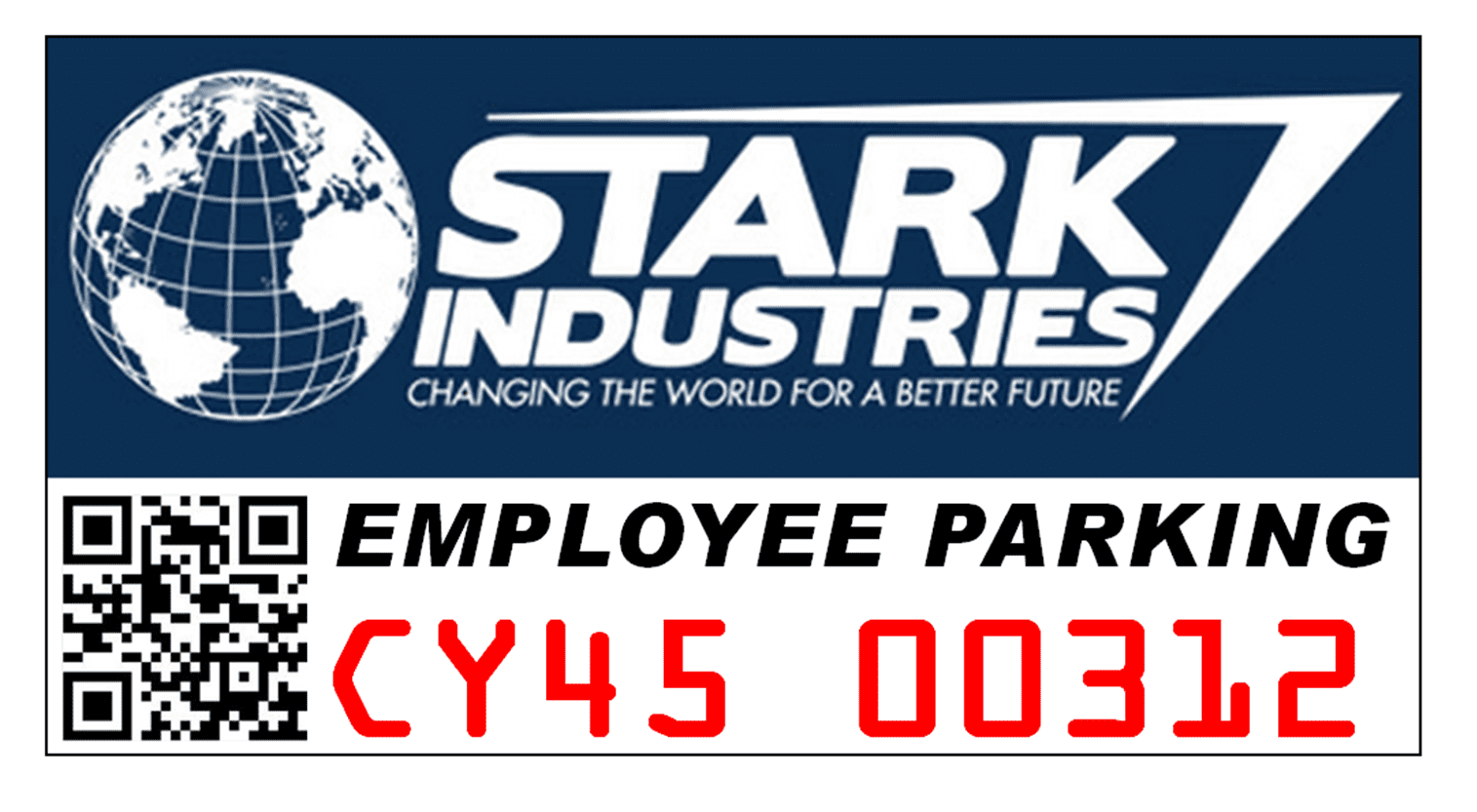 Stark Industries Employee Parking Window Cling Vinyl Parking Decal ...