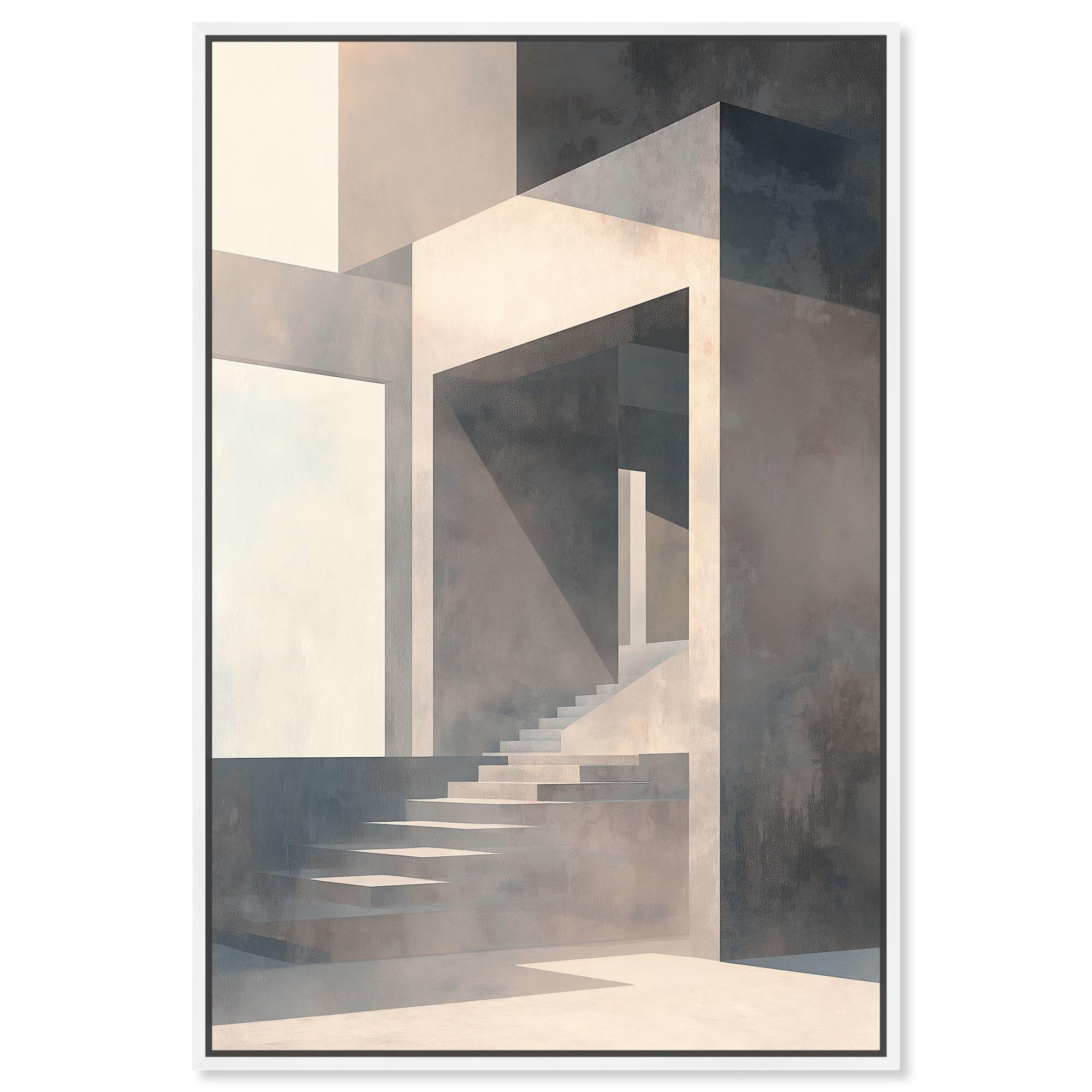 Stark Perspective Canvas Modern Geometric Art by Art Remedy, White ...