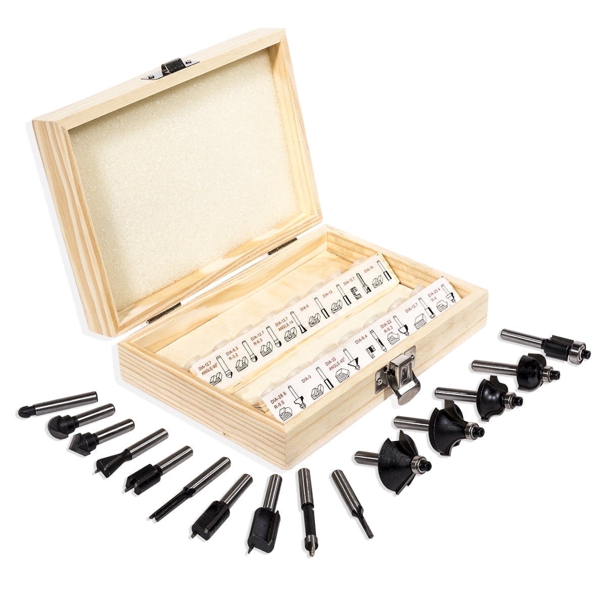 STARK USA 15PC Carbide Tipped Router Bits 1/4" Shank for Woodworking ...