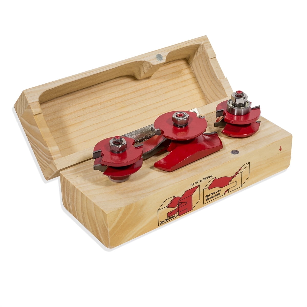 Stark USA 3PC Router Bit Set, Raised Panel Cabinet Door Making Router ...