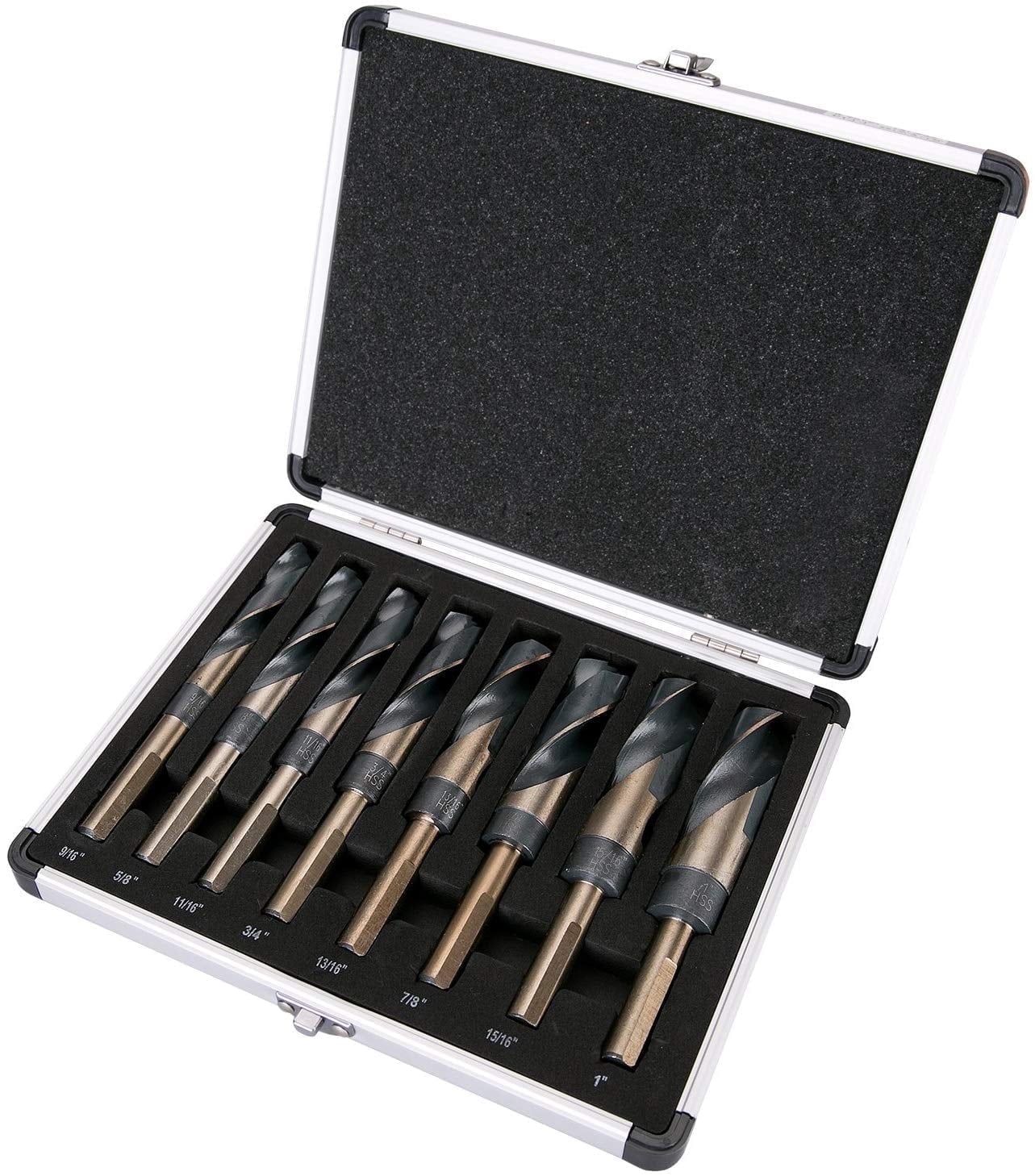Stark USA 8PC Industrial Silver and Deming Large Drill Bit Set, 1/2 ...