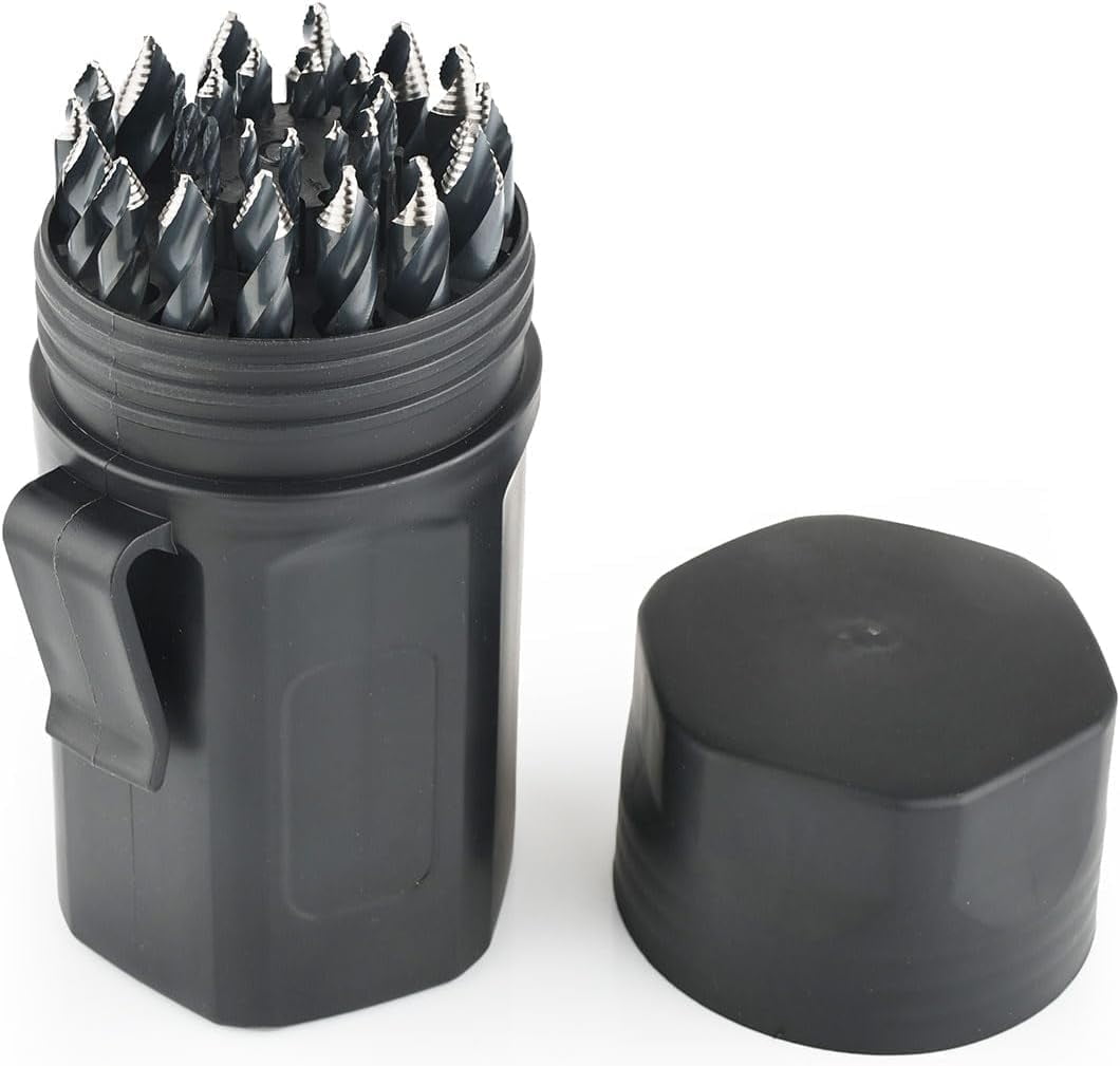 Stark USA 29PC Industrial Turbo Step Stepped Point Drill Bit Set, 1/16 ...
