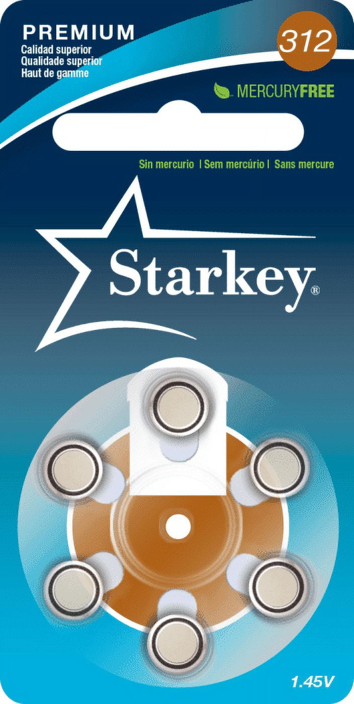 Starkey Hearing Aid Batteries Size 312, 60 Pack, USA Made, Mercury-Free ...
