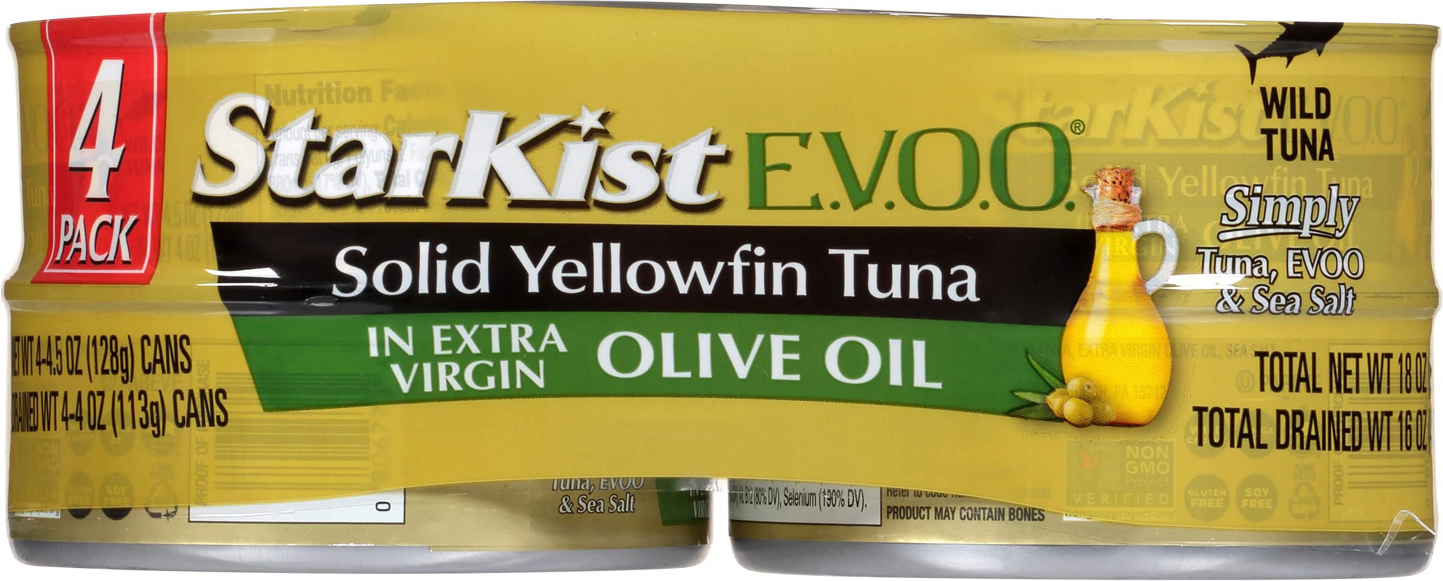StarKist E.V.O.O. Solid Yellowfin Tuna in Extra Virgin Olive Oil - 4.5 ...