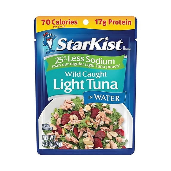 Starkist Low Sodium Chunk Wild Caught Light Tuna In Water, 2.6 Oz, 3 ...