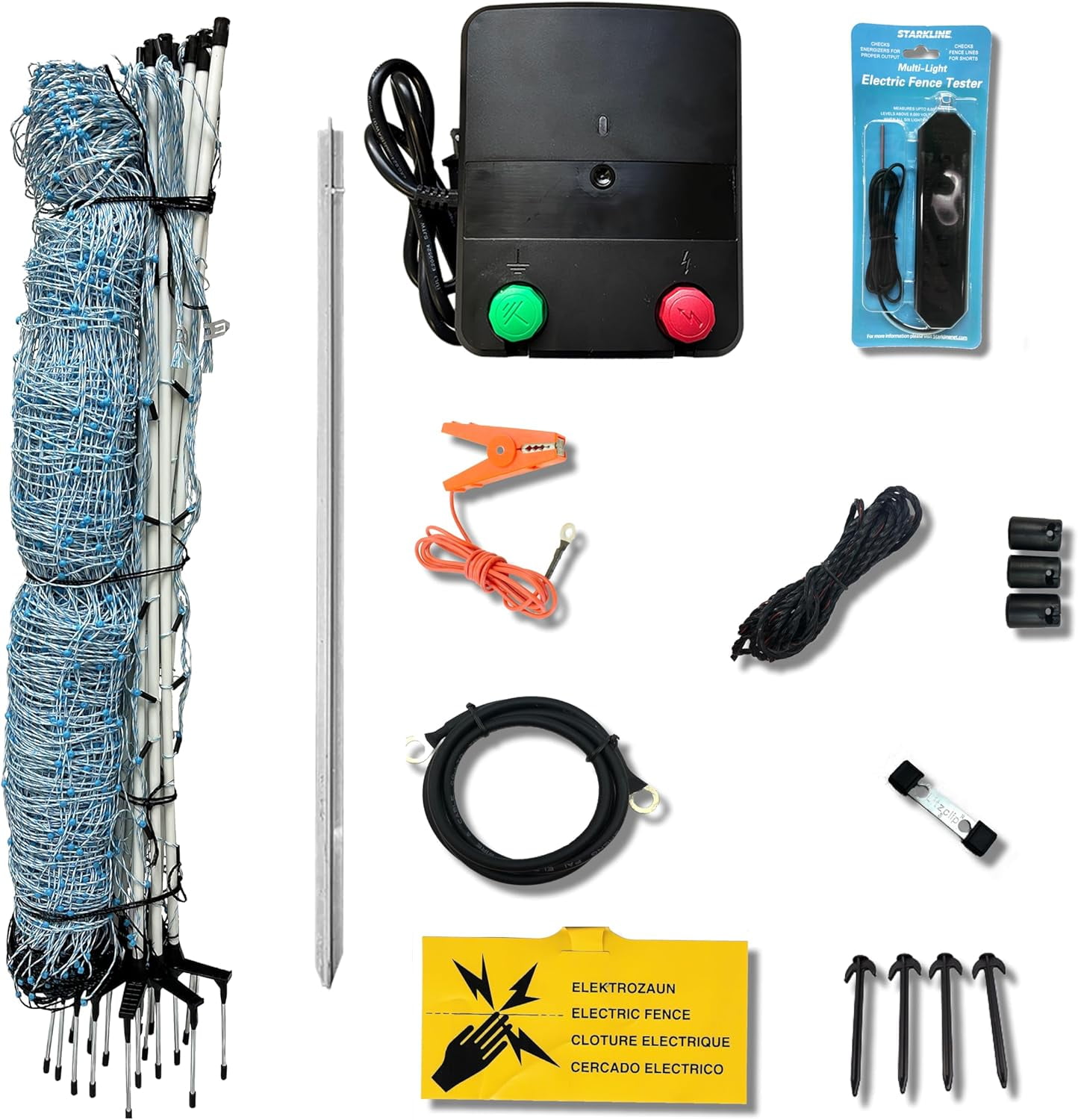 Starkline All-Purpose Sheep and Goat Netting AC Electric Fence Kit - 35 ...