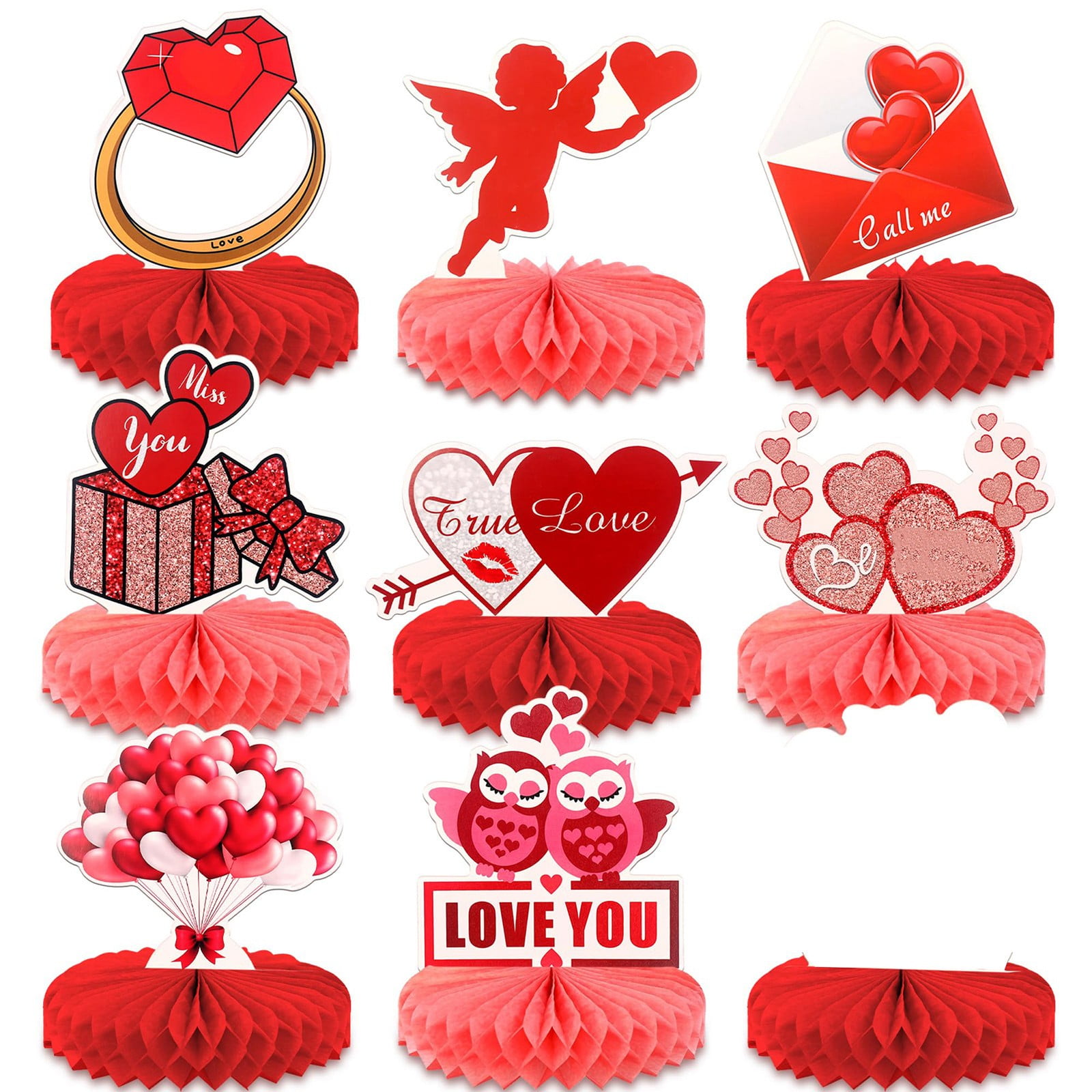 Starlight 9Pcs Heart Centerpieces for Tables, Love Centerpiece, Heart ...