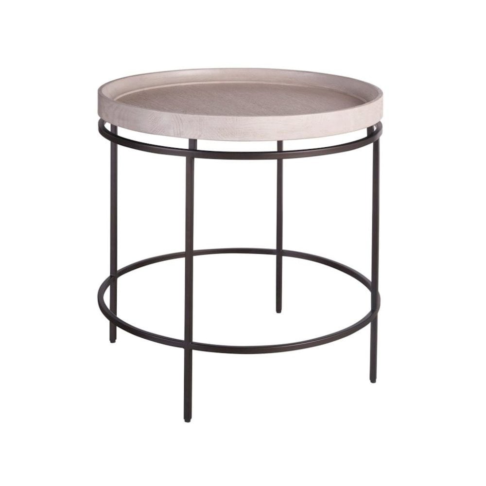 Starlight Canyon Home Gray Round Accent Table with Metal Base for ...
