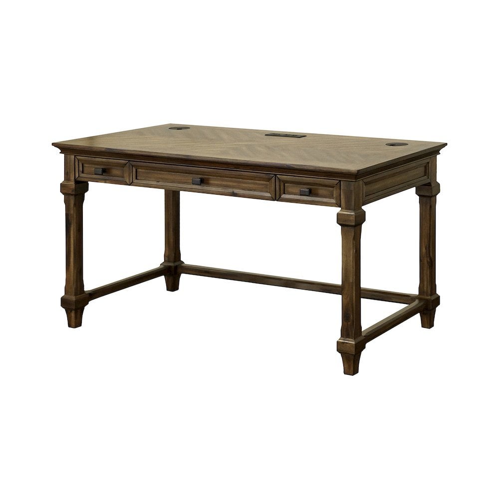 Starlight Canyon Home Traditional Wood Writing Desk, 3 Drawers, Power ...