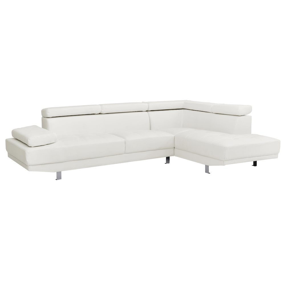 Starlight Canyon Home White Leather Sectional Couch with Faux ...
