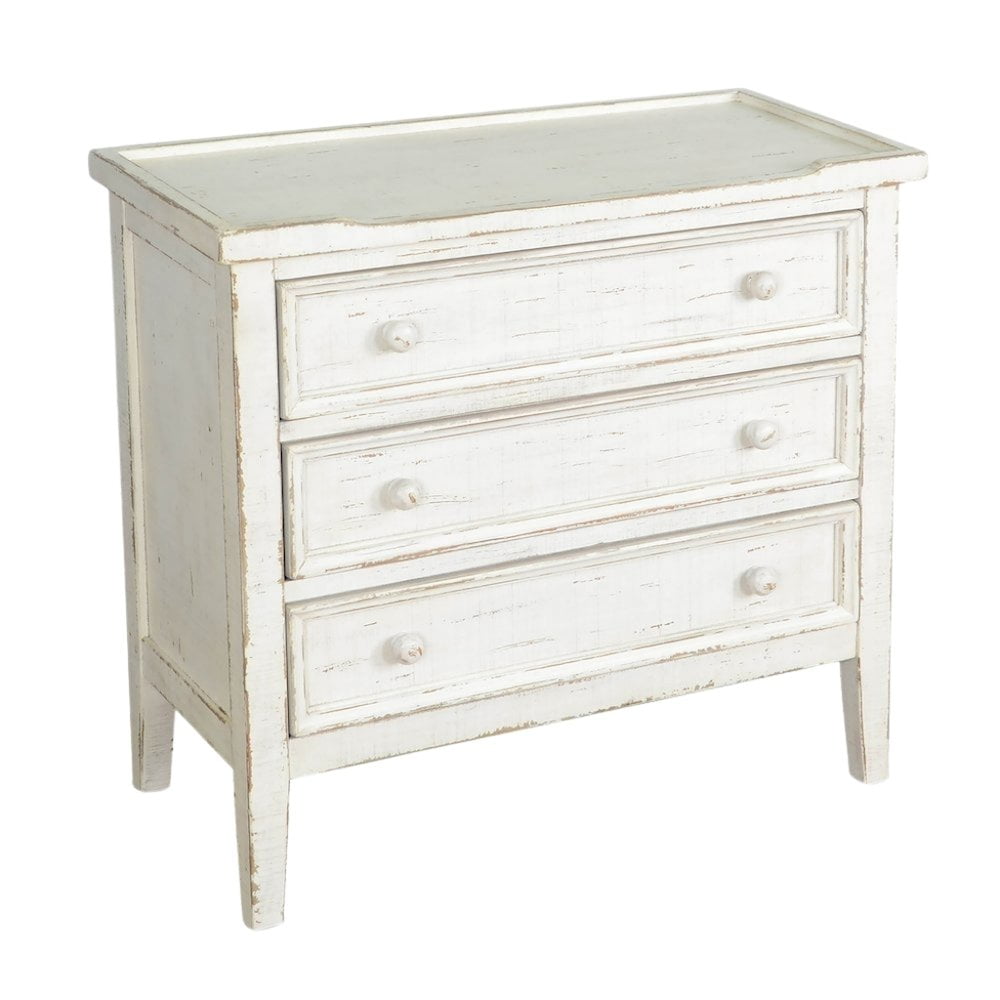 Starlight Canyon Home White Solid Wood Nightstand with Drawers, Farmhouse End Table with Storage ...