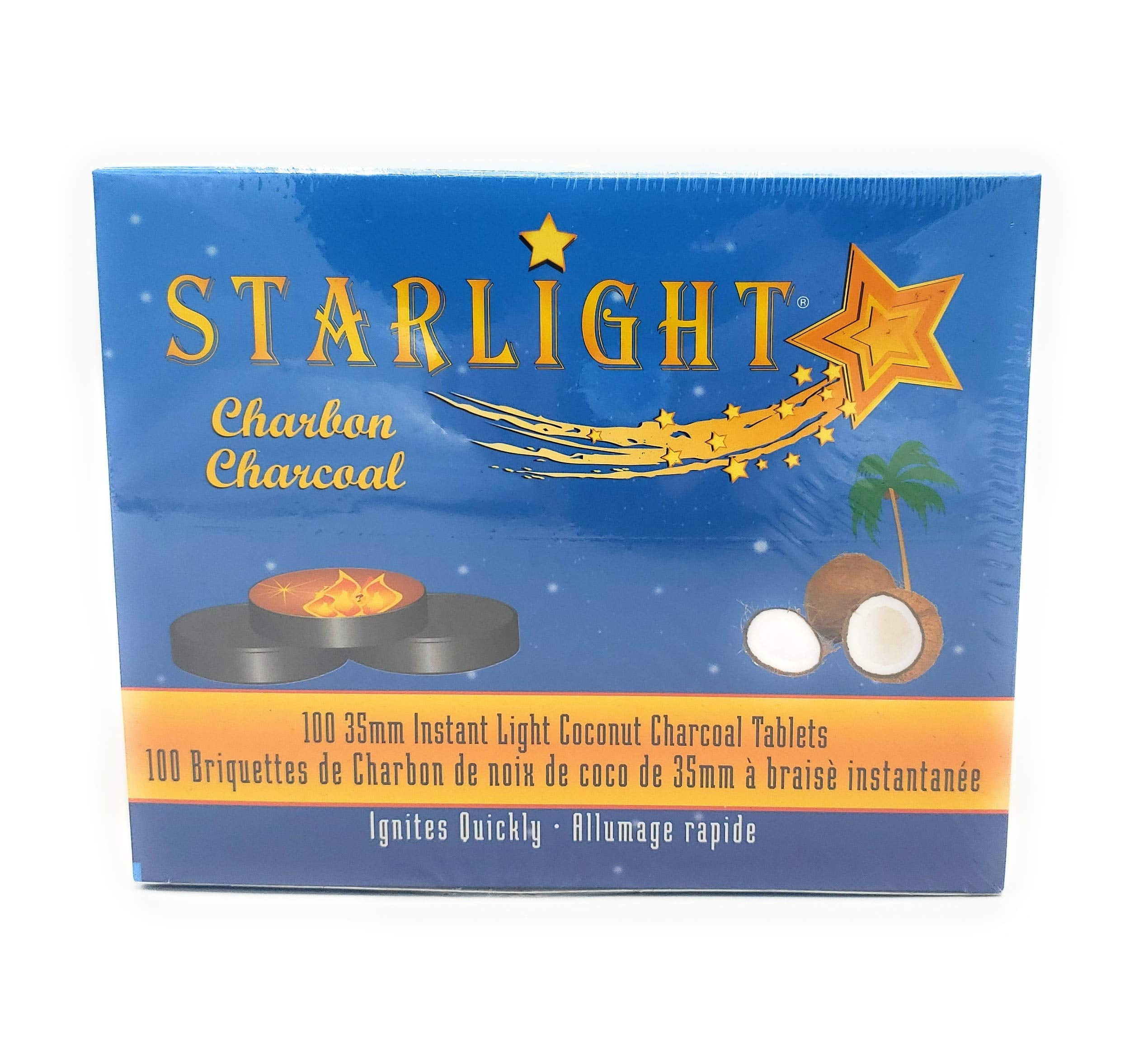 Starlight Coconut Nat Natural- 100 Charcoals Pieces - 10 Rolls ...