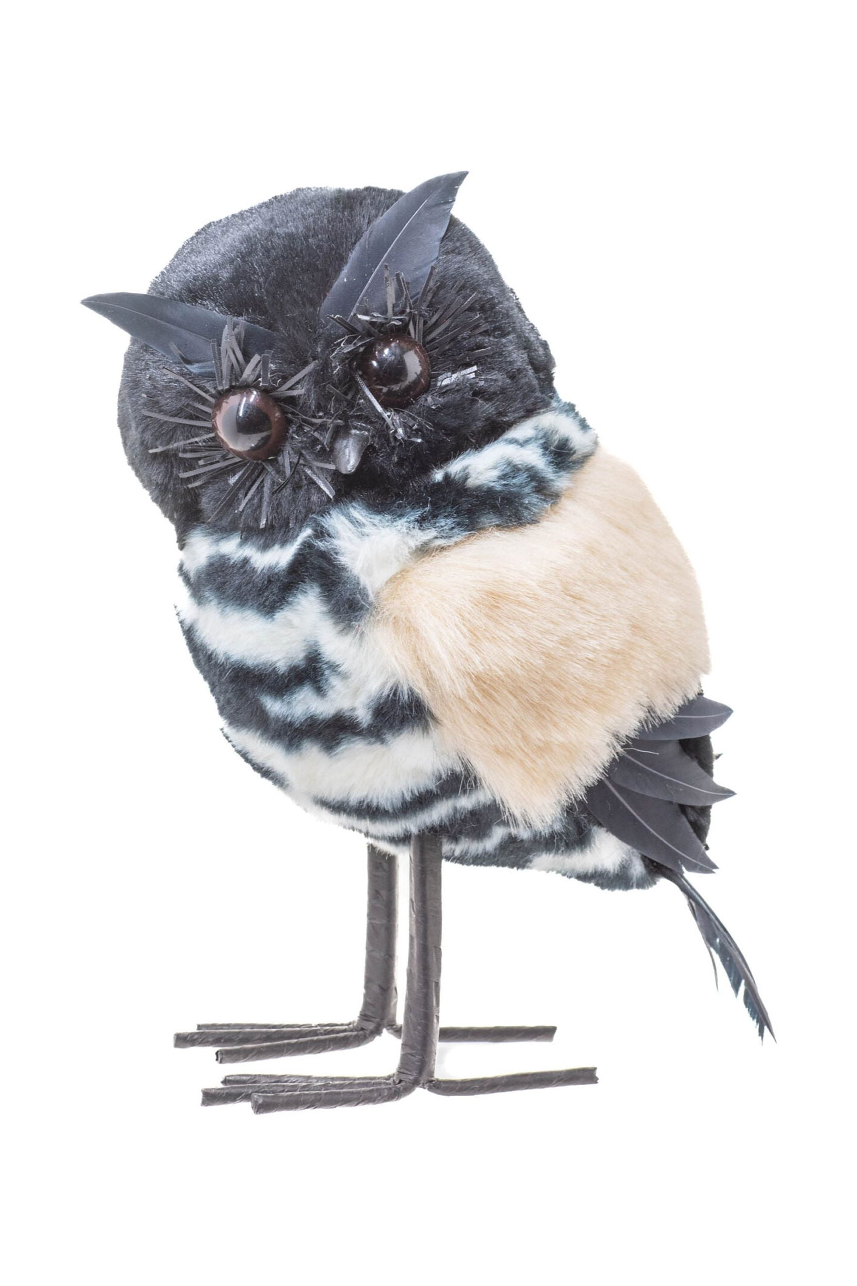 Starlight Collection, Black/Cream Polylon Standing Watchful Owl ...