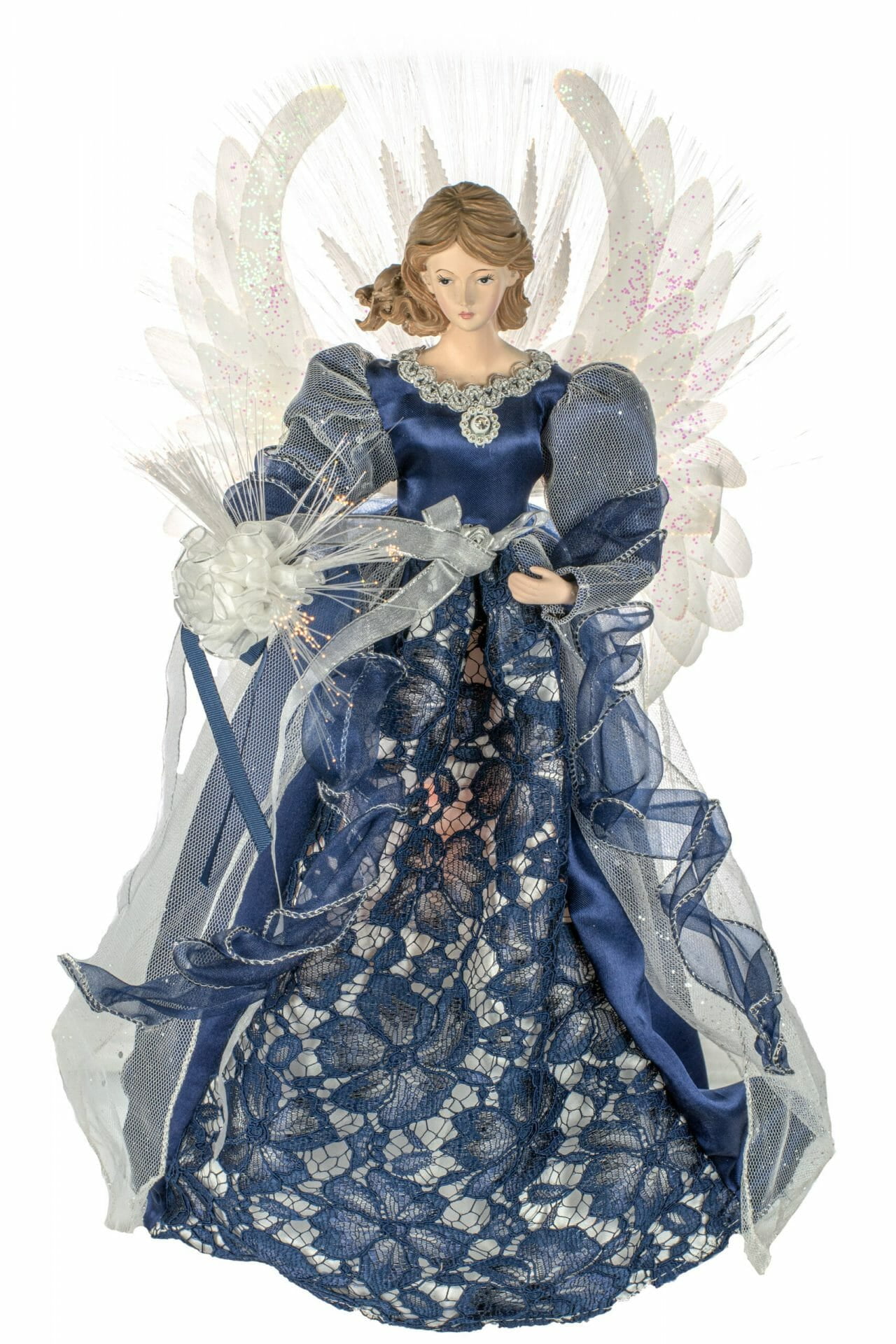 Starlight Collection, Blue Fabric Large Modern Fiber Optic Angel Tree ...