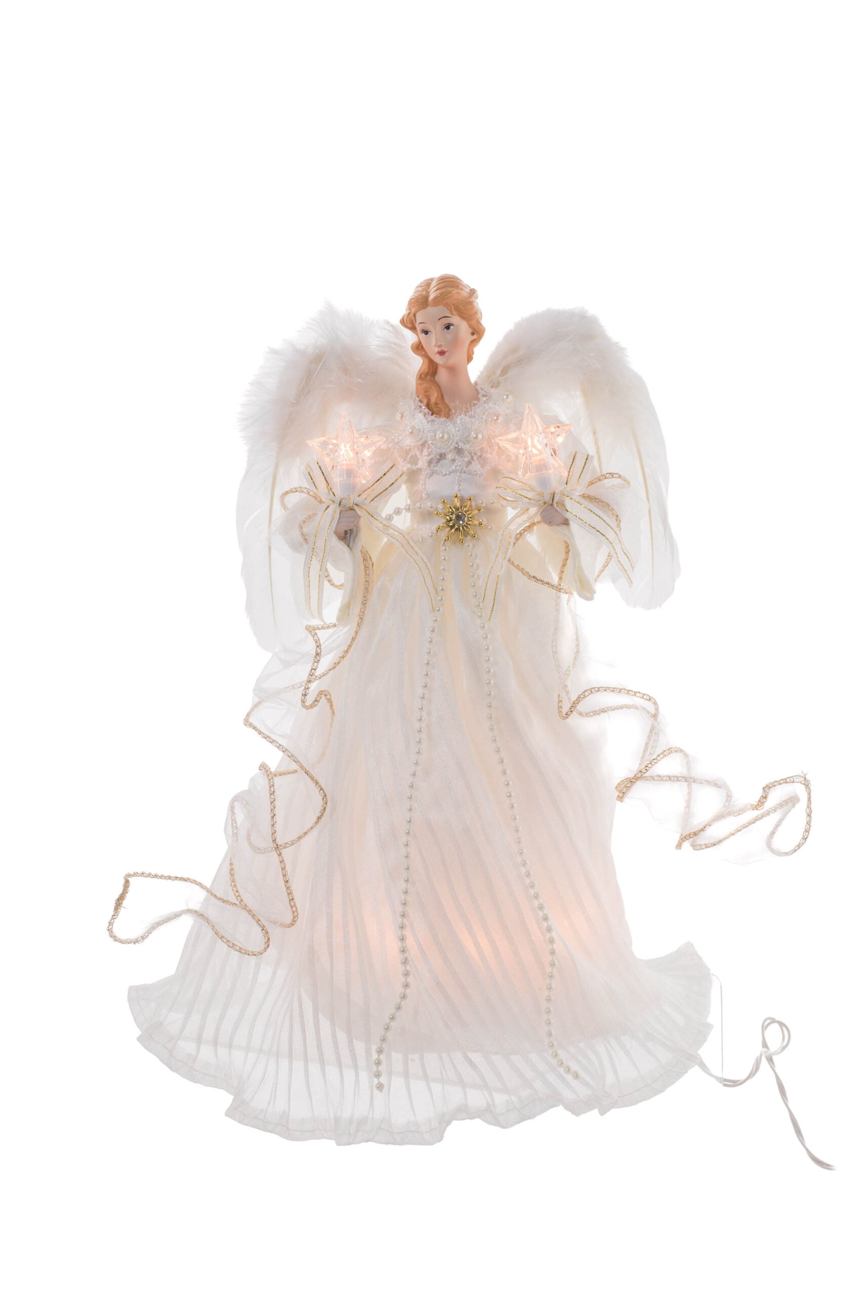 Starlight Collection, Ivory Fabric Angelic Lighted Tree Topper ...