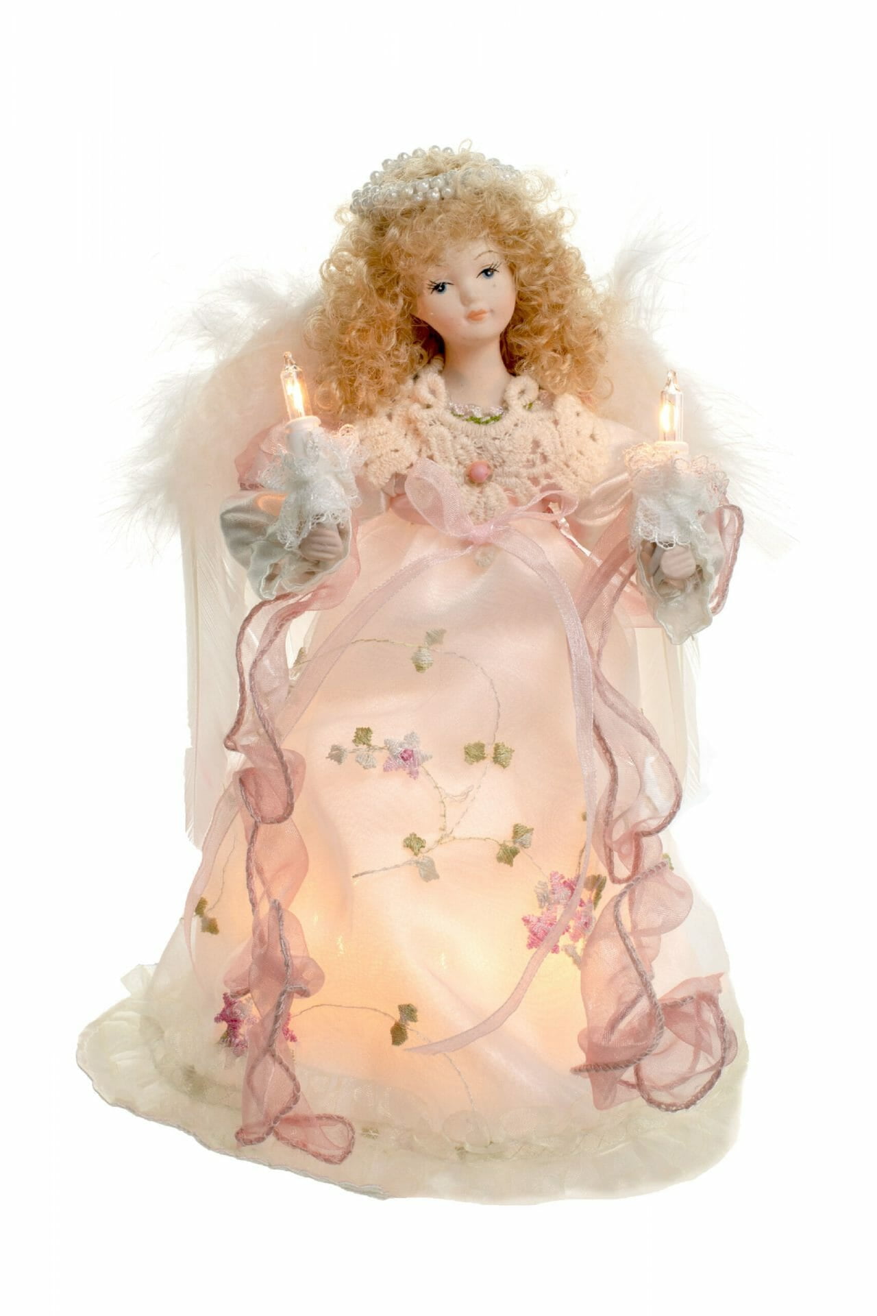 Starlight Collection, Ivory Fabric Small 10-Light Angel Tree topper ...