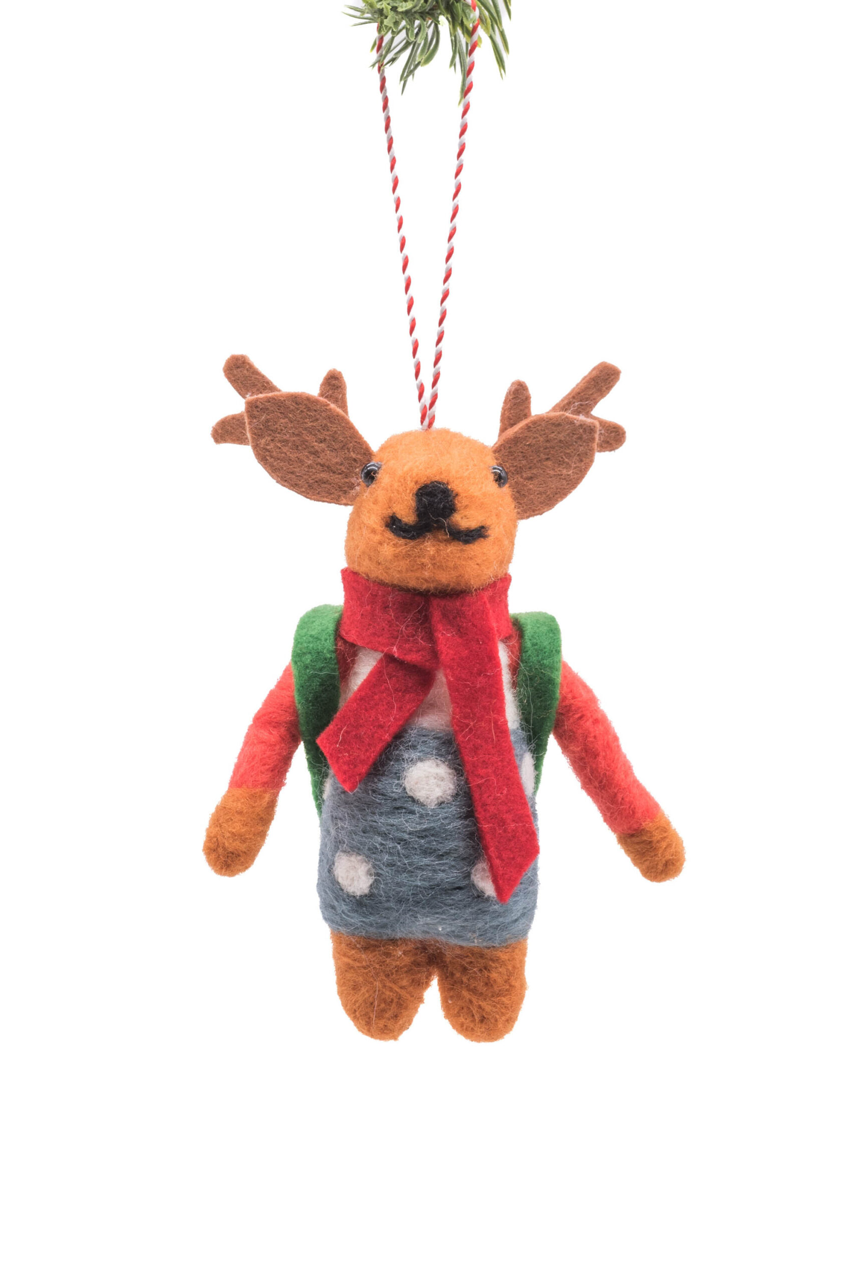 Starlight Collection, Orange/Blue Polylon Hanging Reindeer Ornament ...