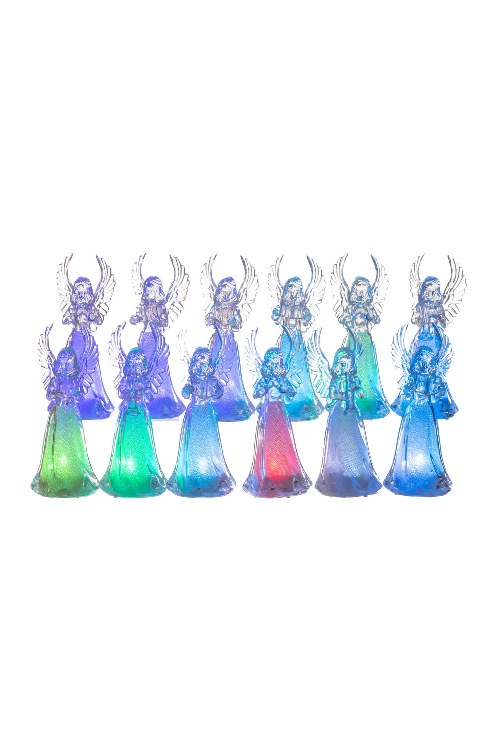Starlight Collection, Plastic Assorted LED Angel Figurine Set of 12 ...