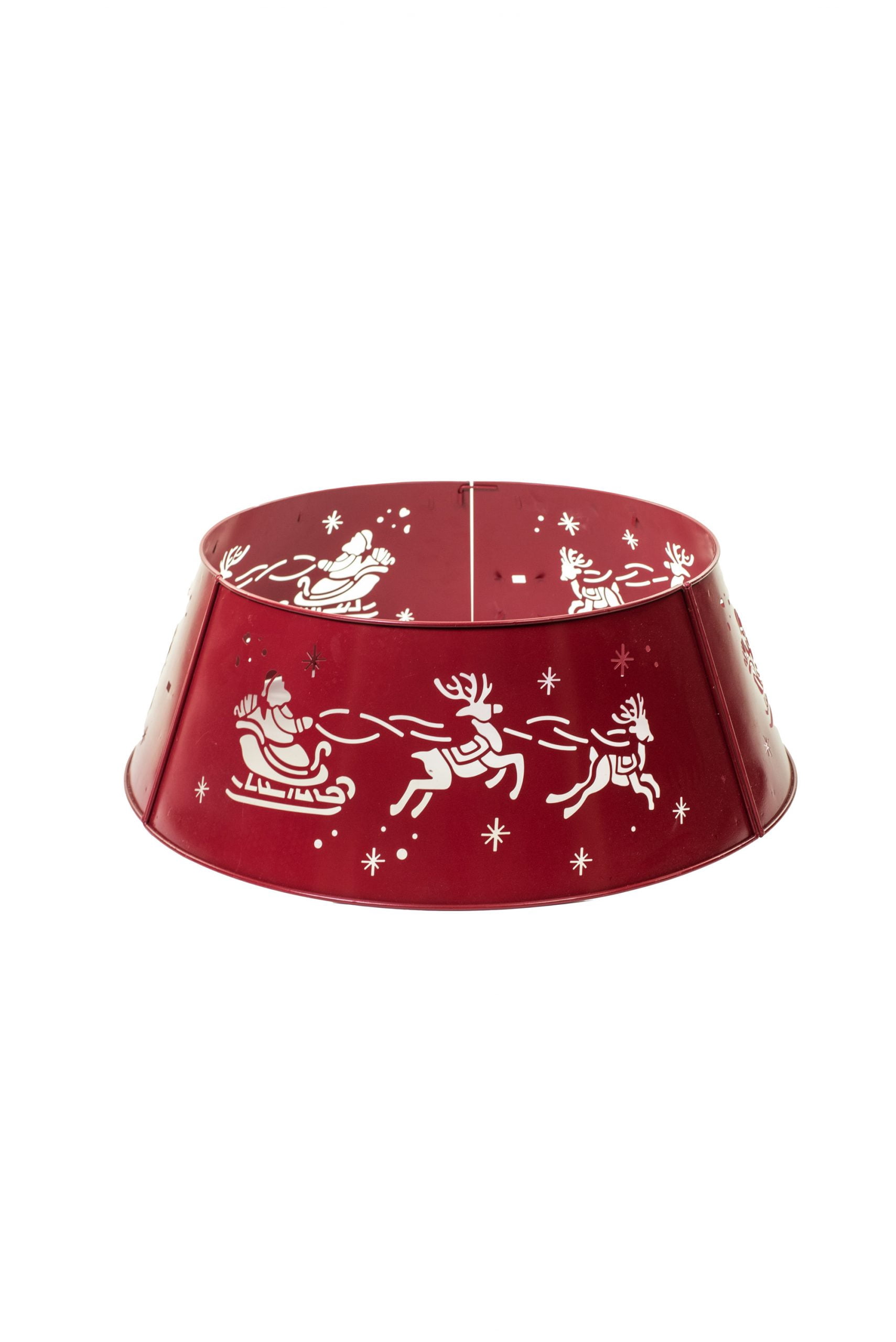 Starlight Collection, Red Metal Sleigh and Reindeer Engraved LED Tree ...