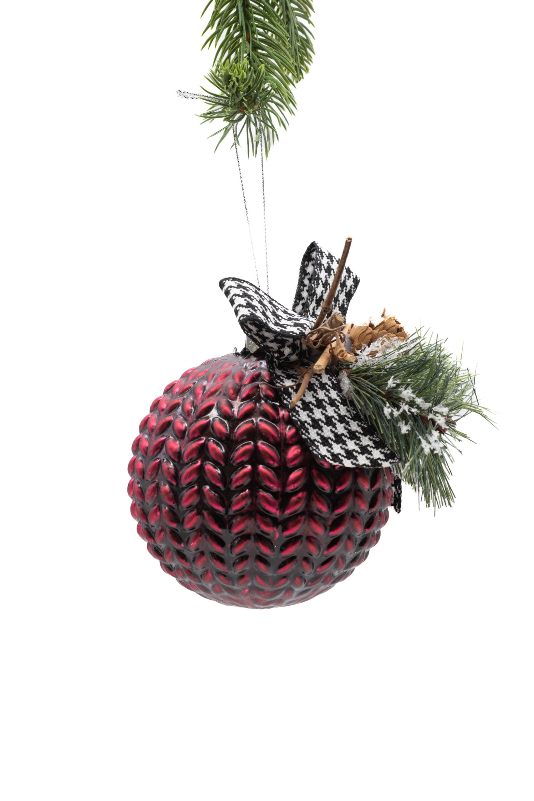 Starlight Collection, Silver Glass Hanging Armor Ball Ornament with ...