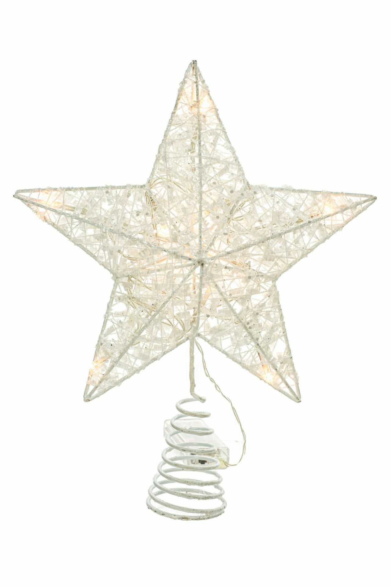 Starlight Collection, White Cotton Rope Star Lighted Tree Topper ...