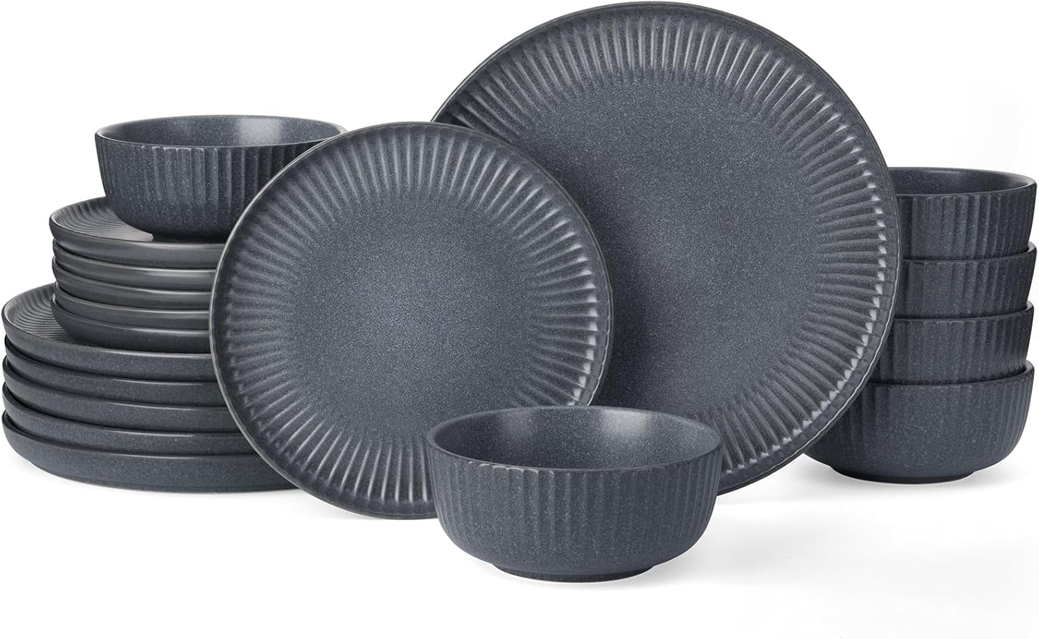 Starlight Dish Dinnerware Sets, Plates and Bowls Set for 6 (18 Pieces ...
