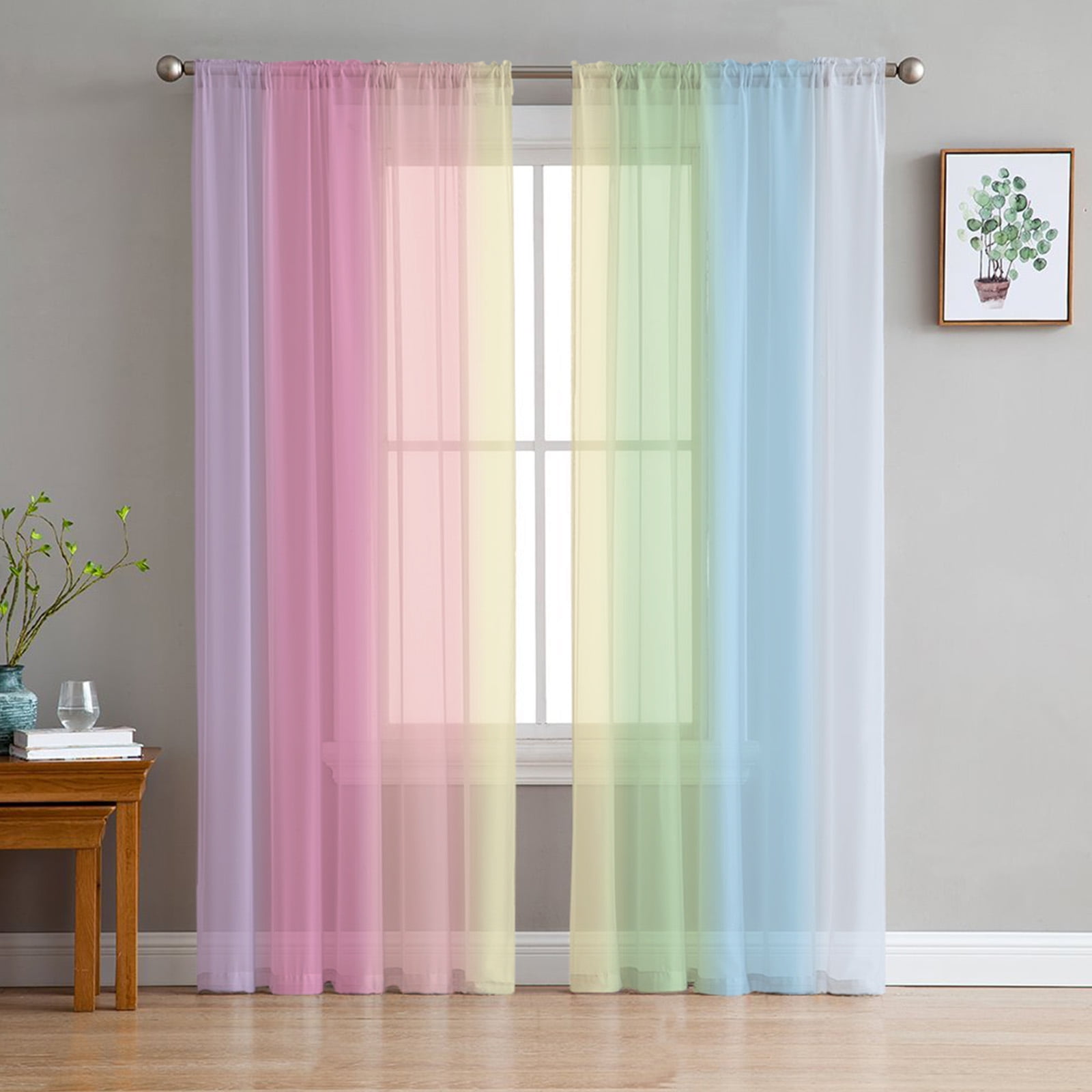 Starlight Dream Chiffon Sheer Curtains for Living Room Bedroom Home ...