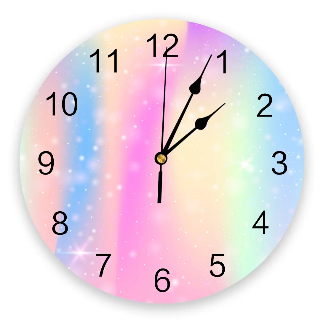 Starlight Dream Round Wall Clock Acrylic Hanging Silent Time Clock Home ...